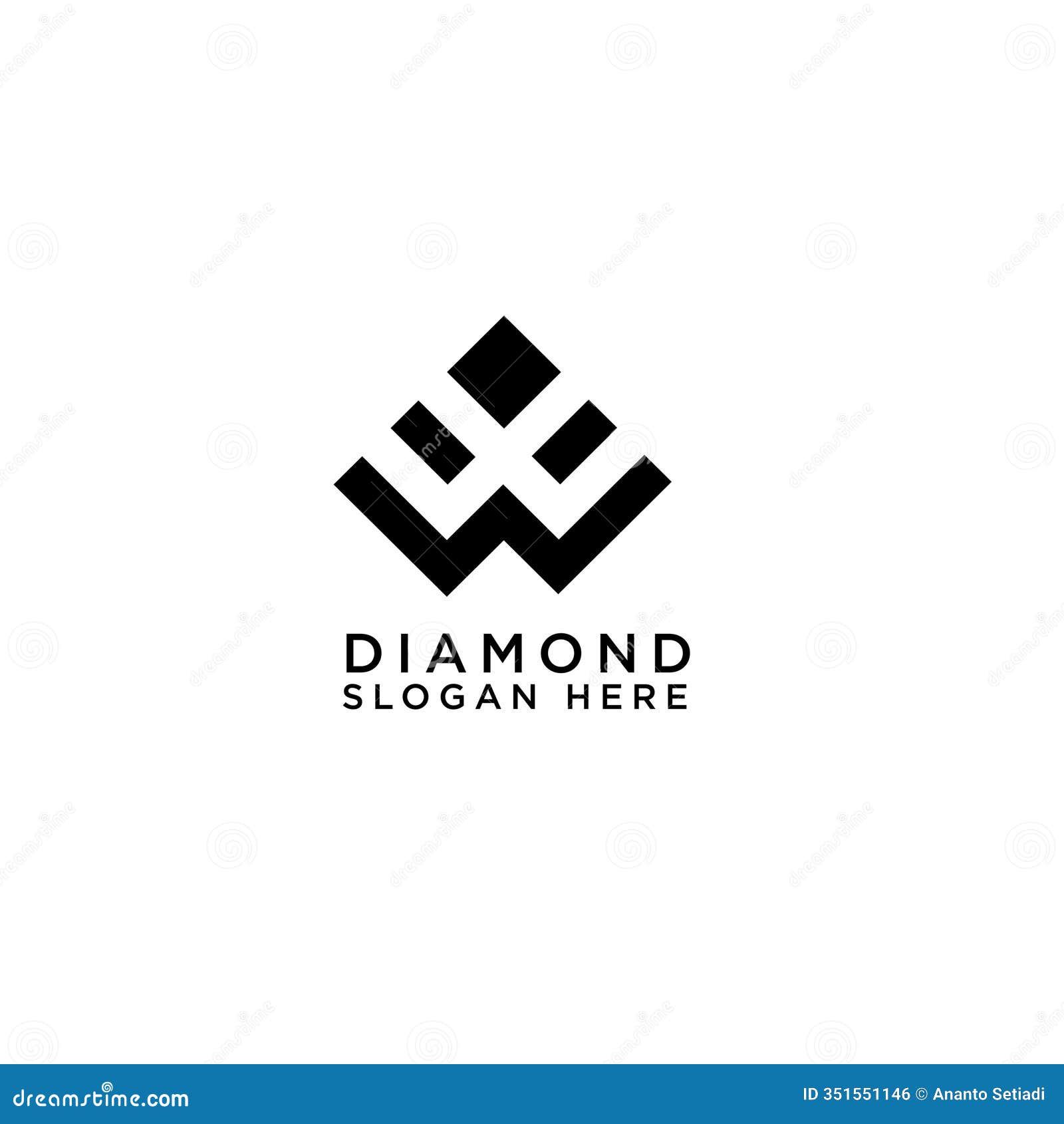 Letter W Diamond Logo Design Vector Illustration Stock Illustration ...