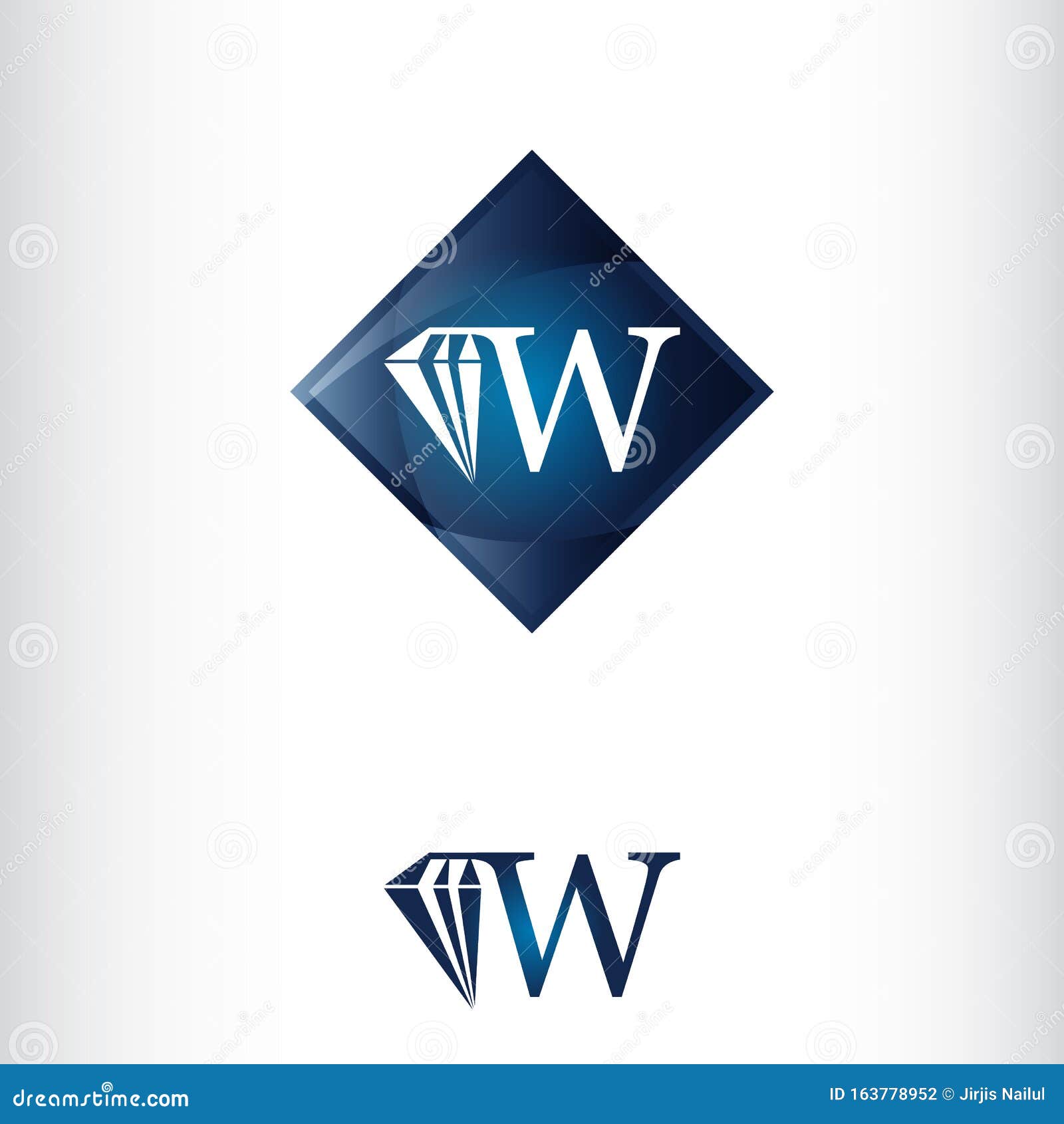 Letter W and Diamond Shape, Luxury Creative Logo Stock Vector ...