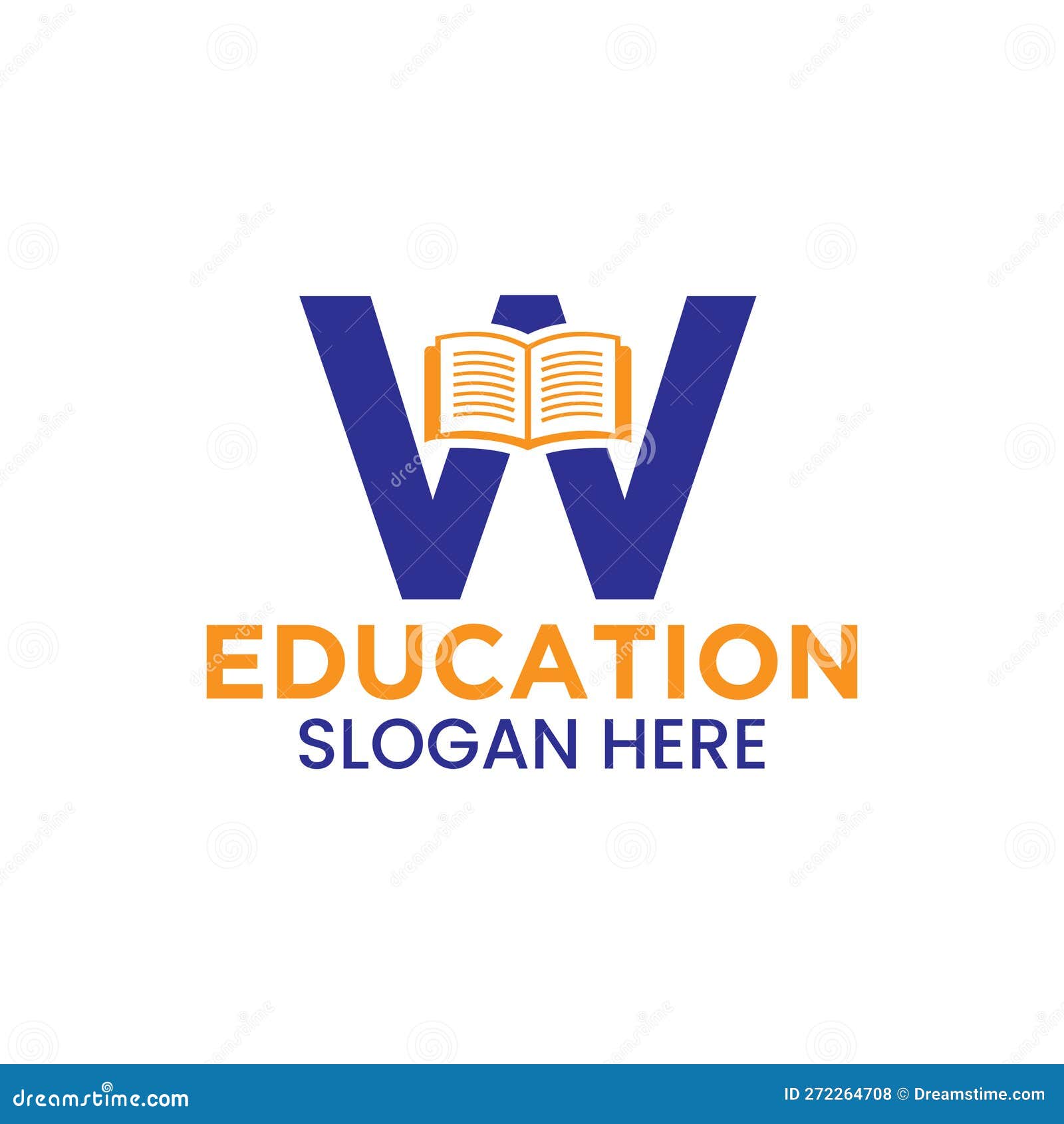 Letter W Education Logo Concept with Open Book Icon Template Stock ...