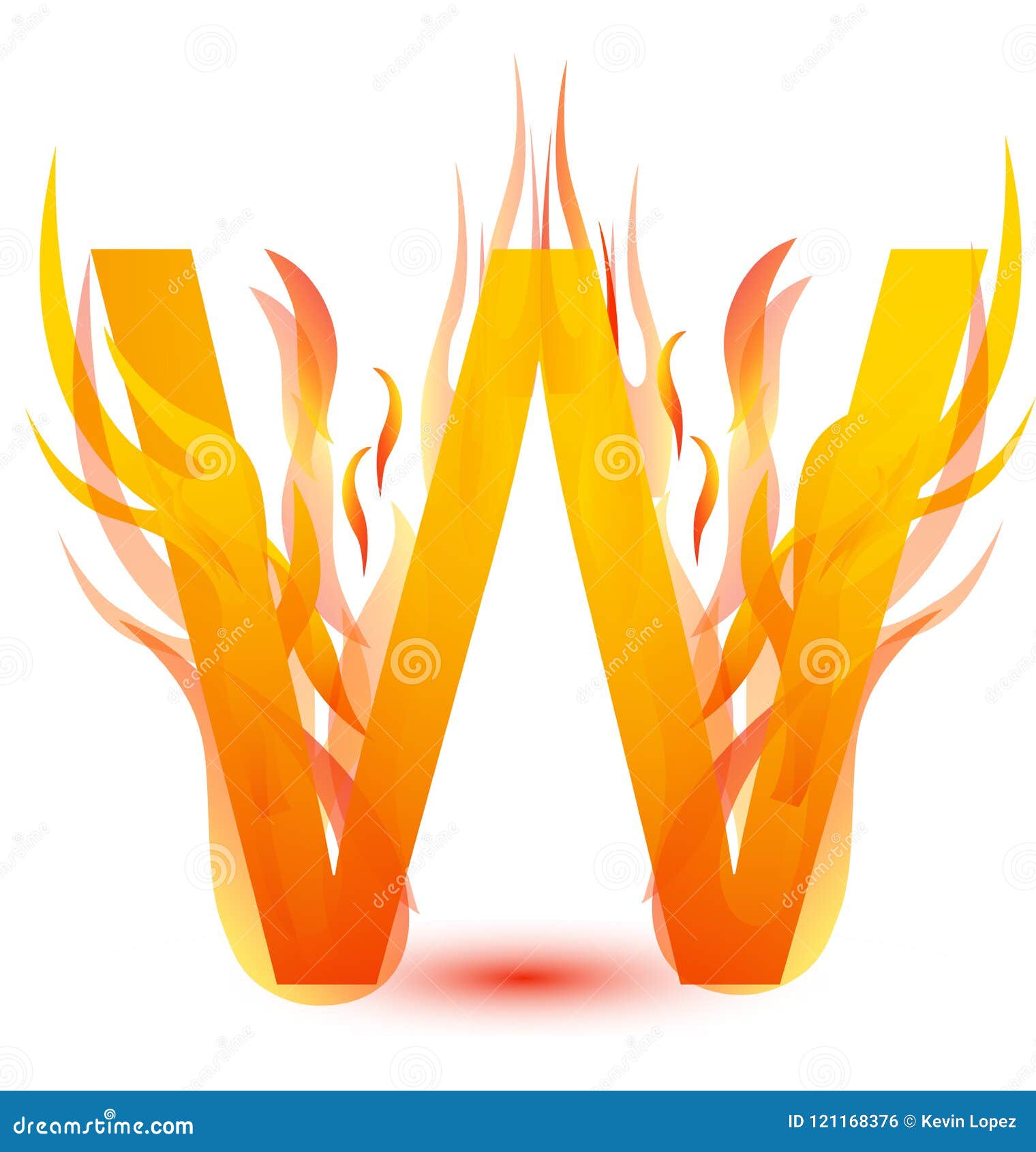 Letter W in Fire Flame Icon Vector Stock Vector - Illustration of ...