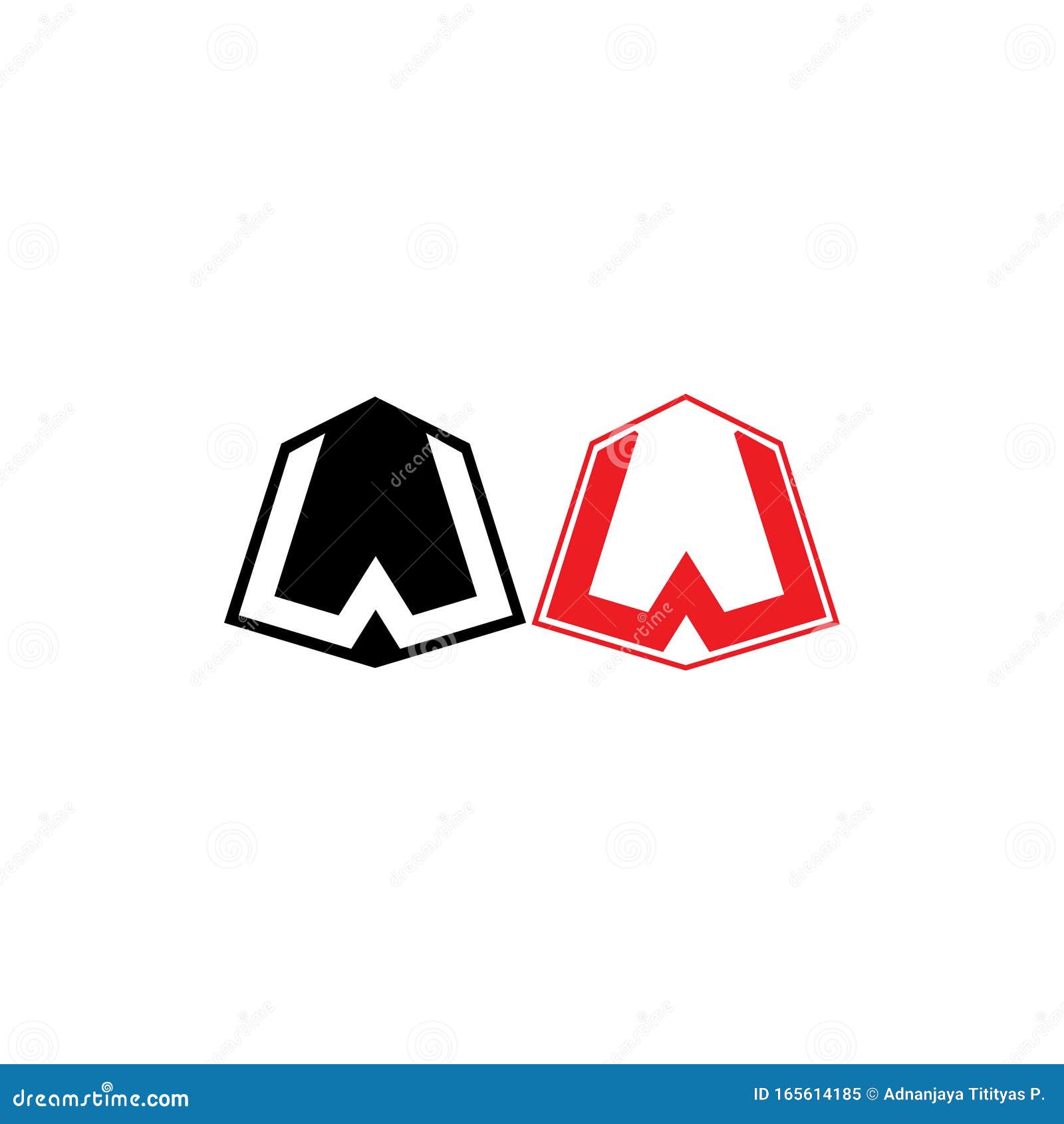 Letter W Geometric Set Logo Vector Stock Vector - Illustration of color ...