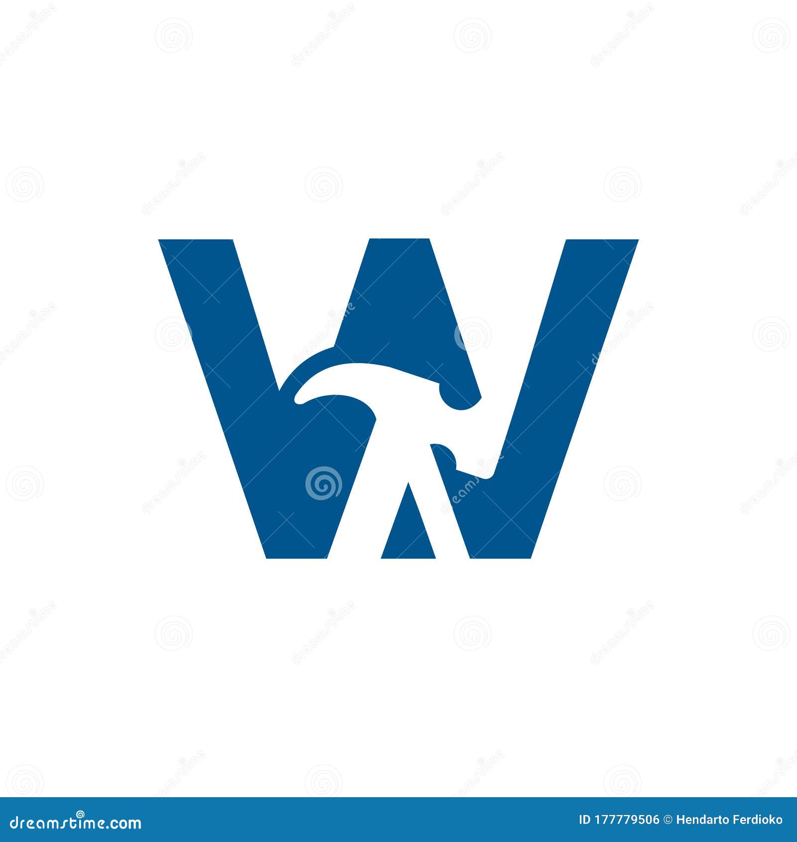 Letter W Hammer Logo Design. Renovation and Construction Vector Graphic ...