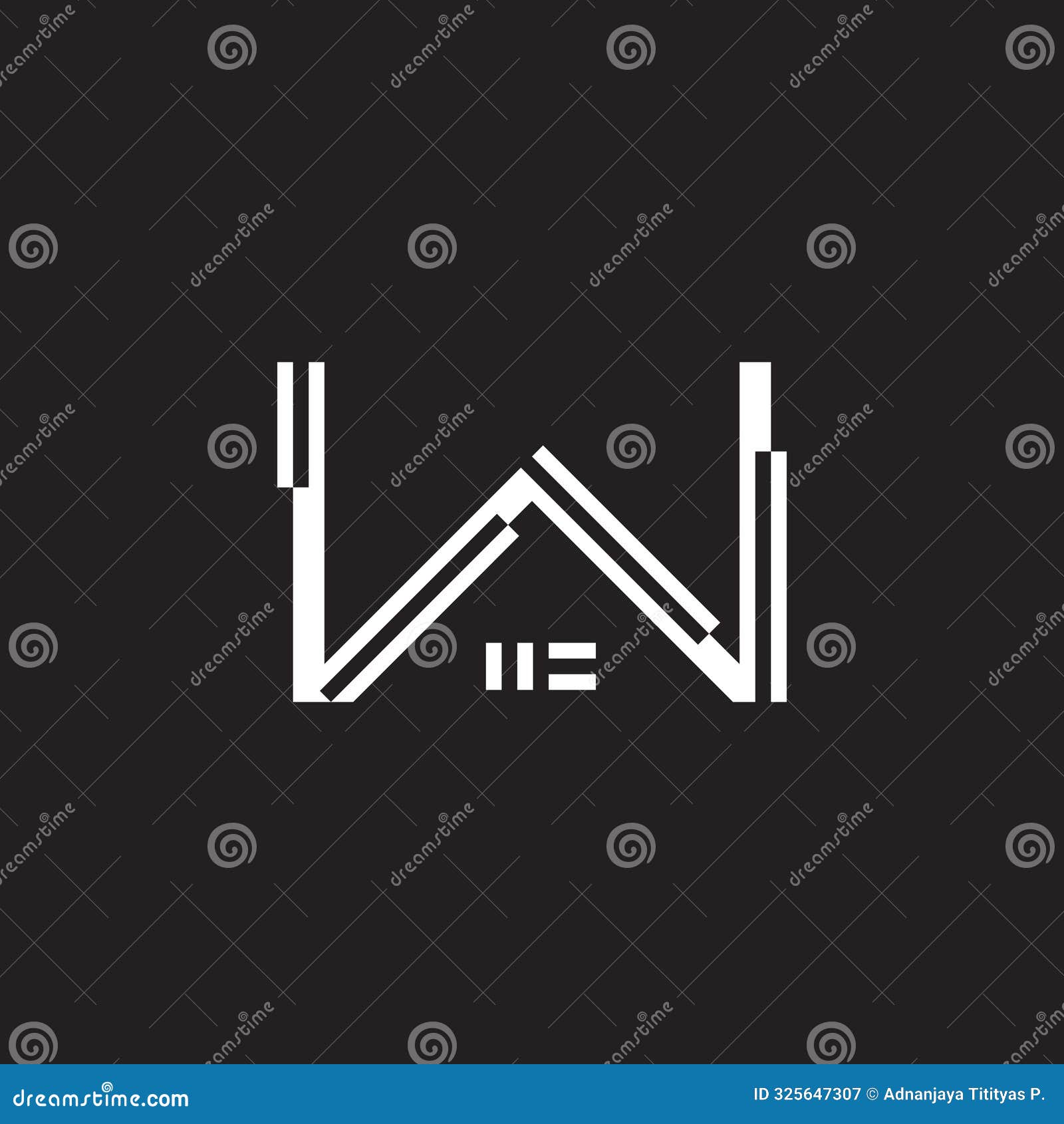 Letter W House Roof Pixels Simple Geometric Logo Vector Stock Vector ...