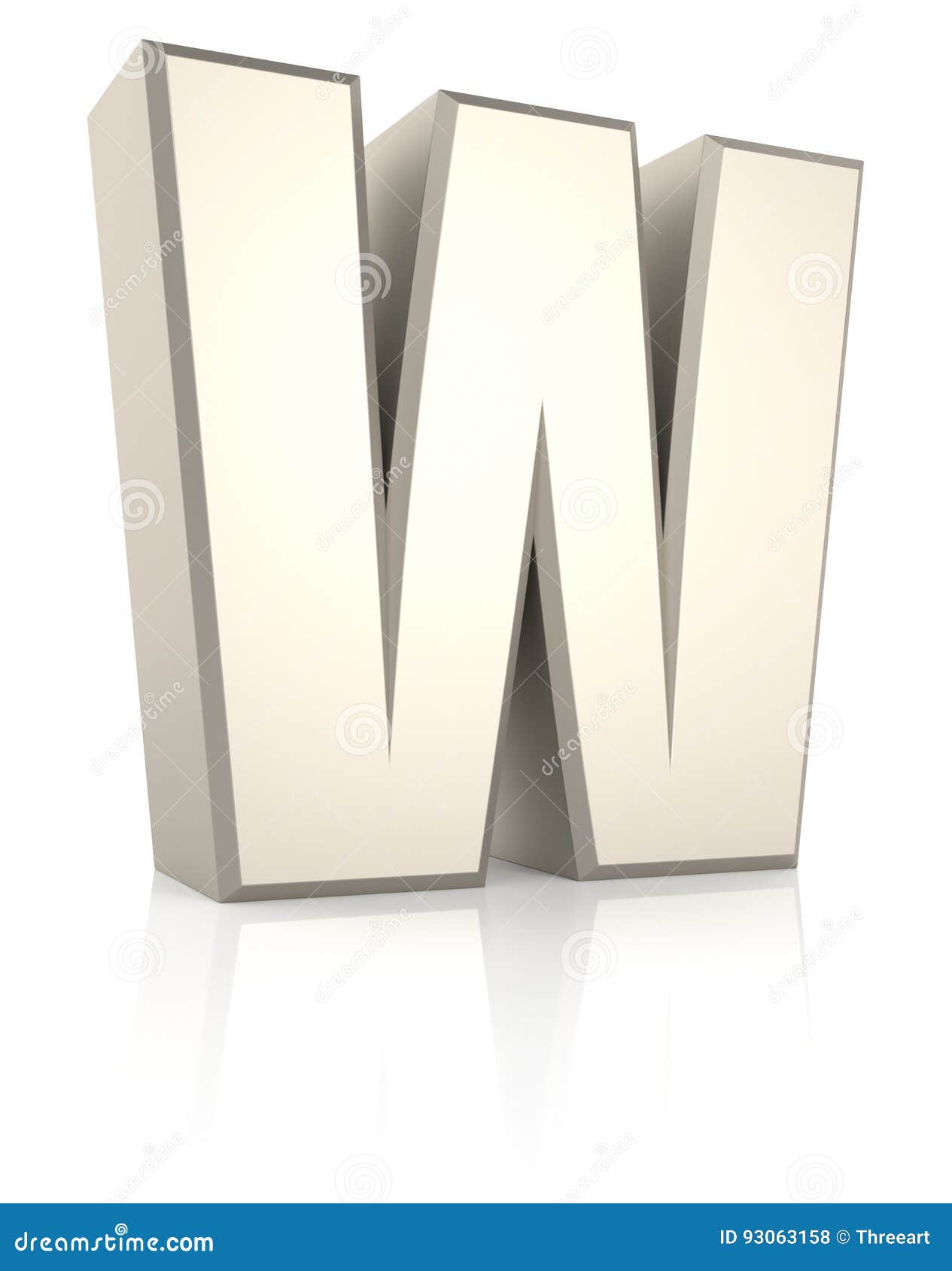 Letter W Isolated on White Background Stock Illustration - Illustration ...