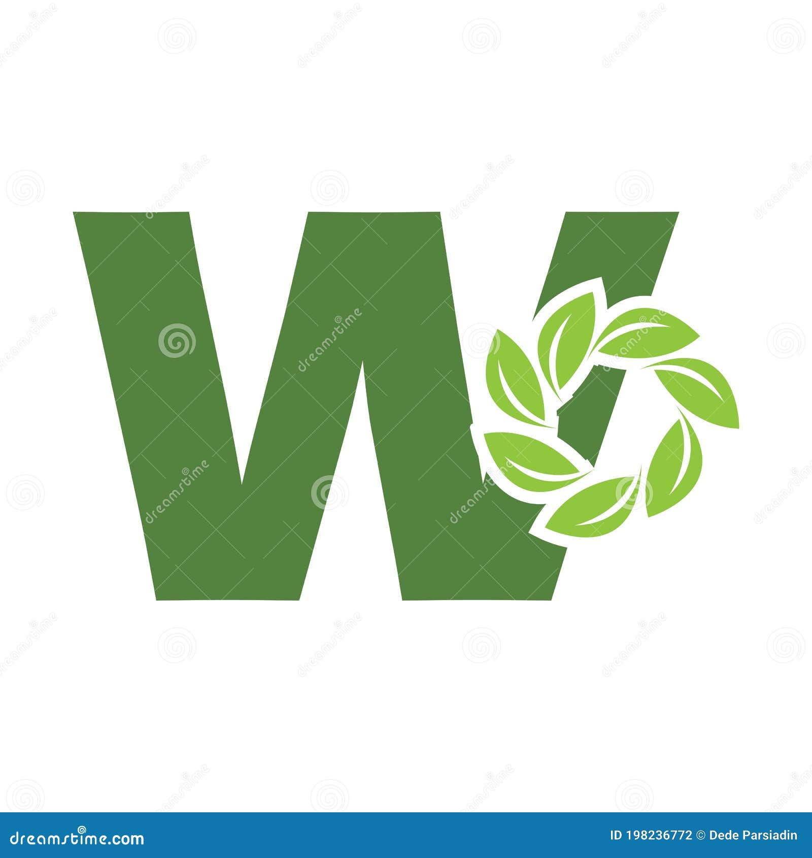 Letter W Leaf Logo Design Vector Template Stock Vector - Illustration ...