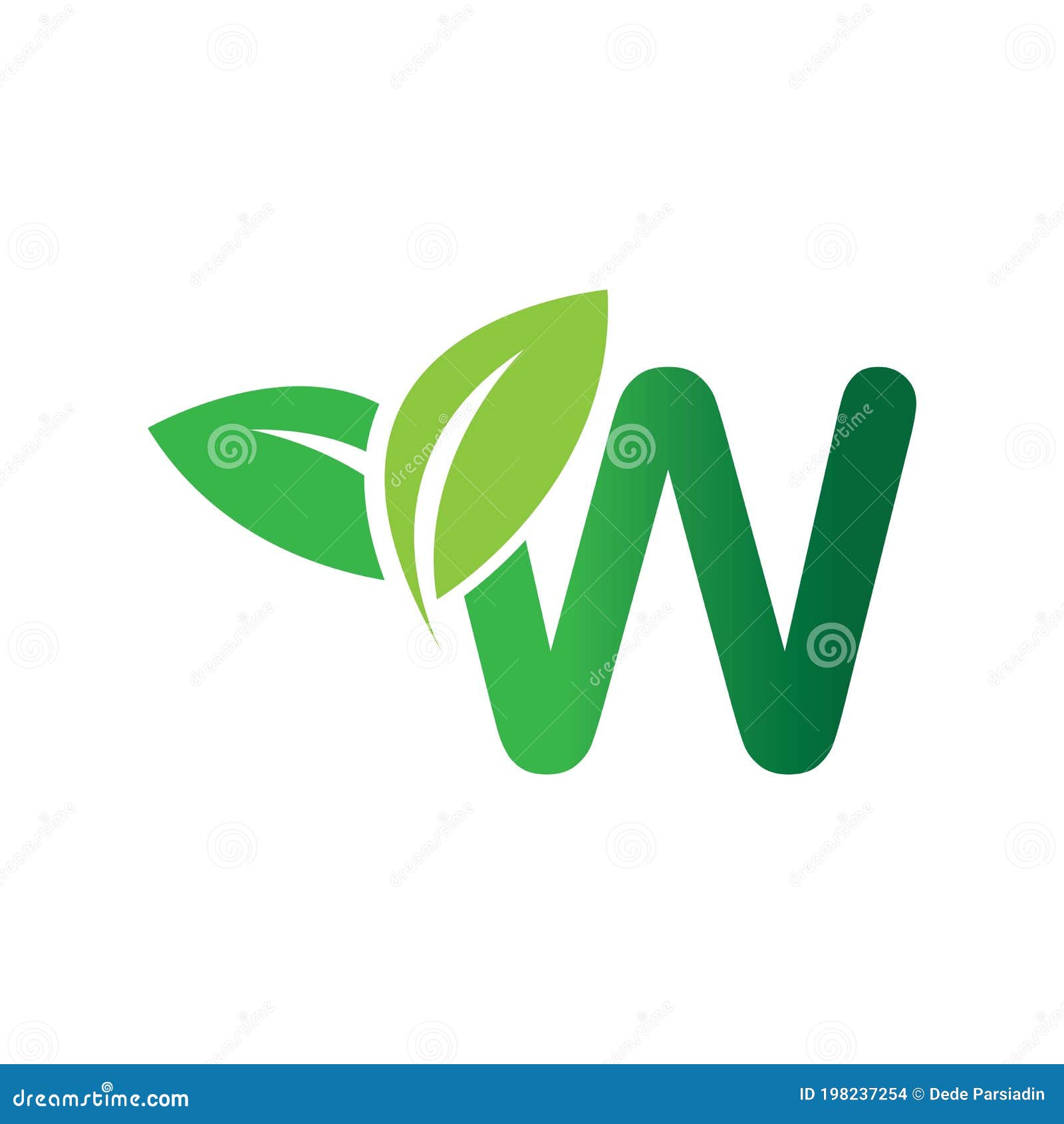 Letter W Leaf Logo Design Vector Template Stock Vector - Illustration ...