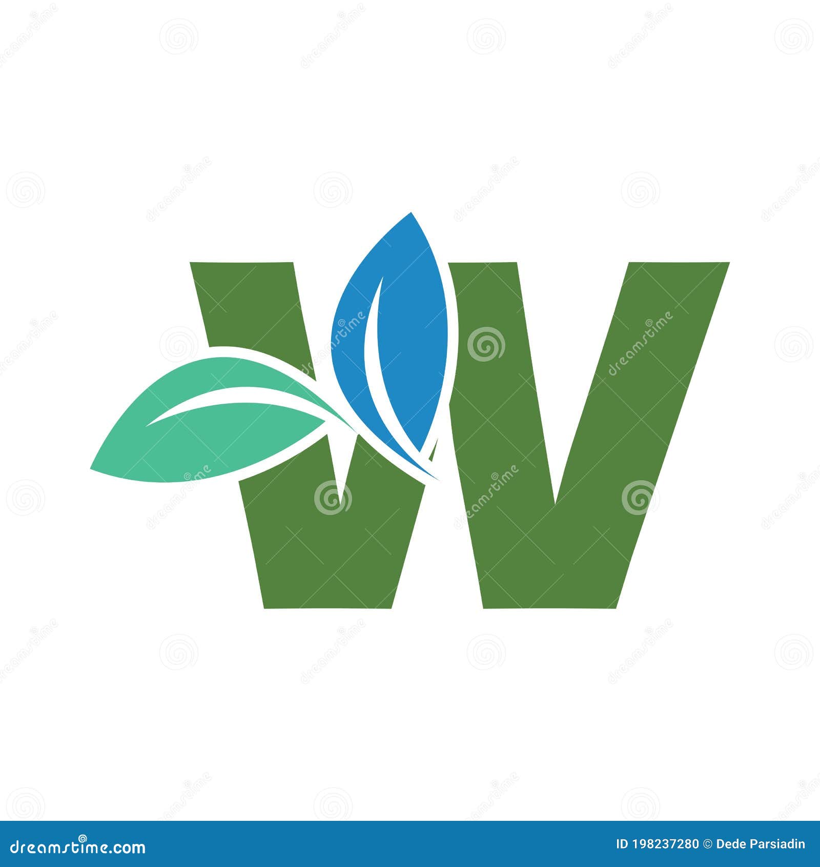 Letter W Leaf Logo Design Vector Template Stock Vector - Illustration ...