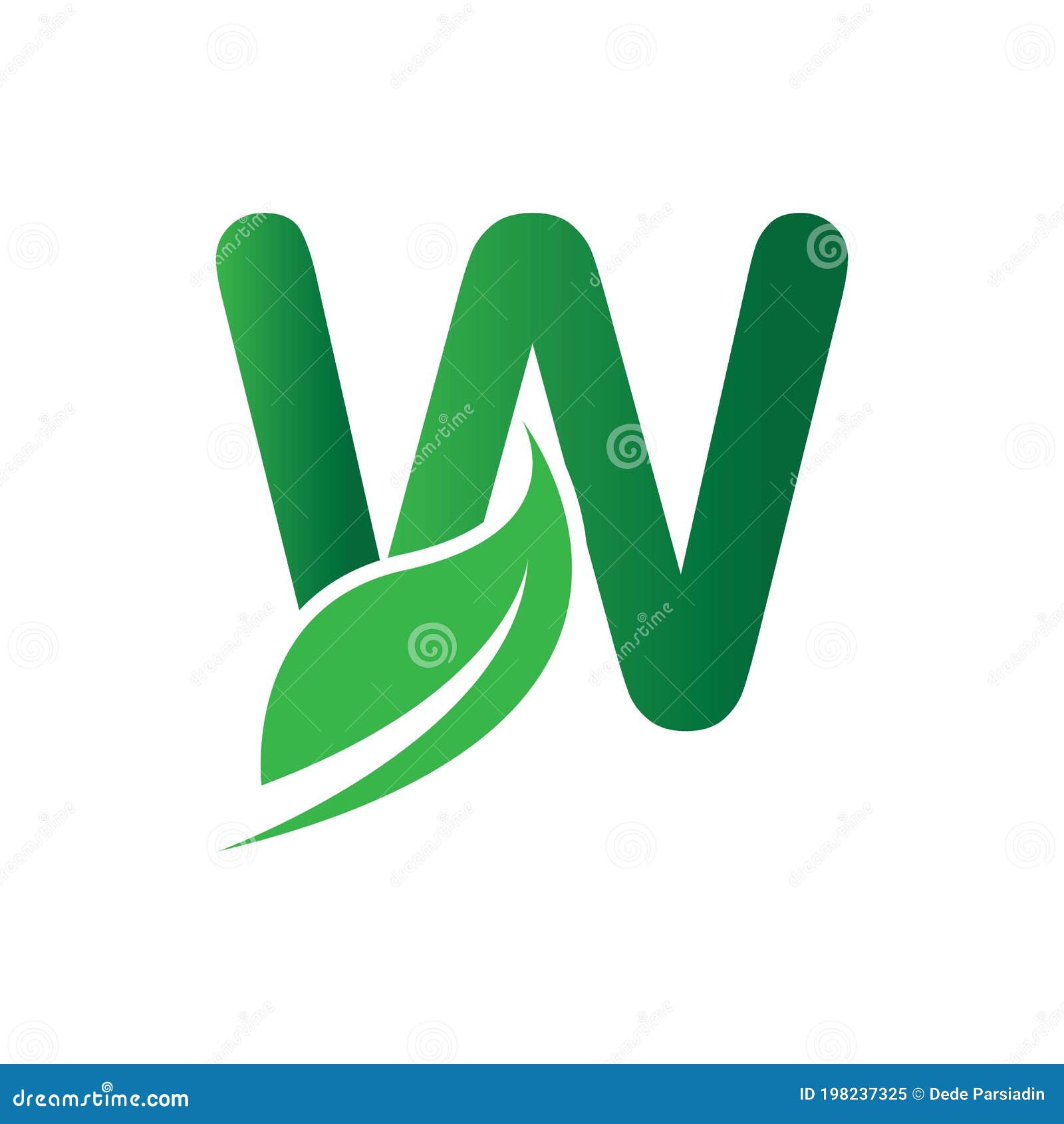 Letter W Leaf Logo Design Vector Template Stock Vector - Illustration ...