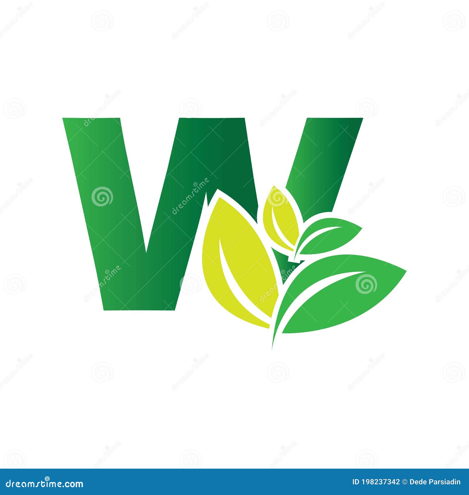 Letter W Leaf Logo Design Vector Template Stock Vector - Illustration ...