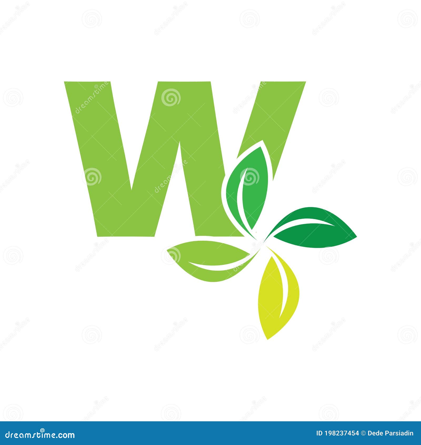 Letter W Leaf Logo Design Vector Template Stock Vector - Illustration ...