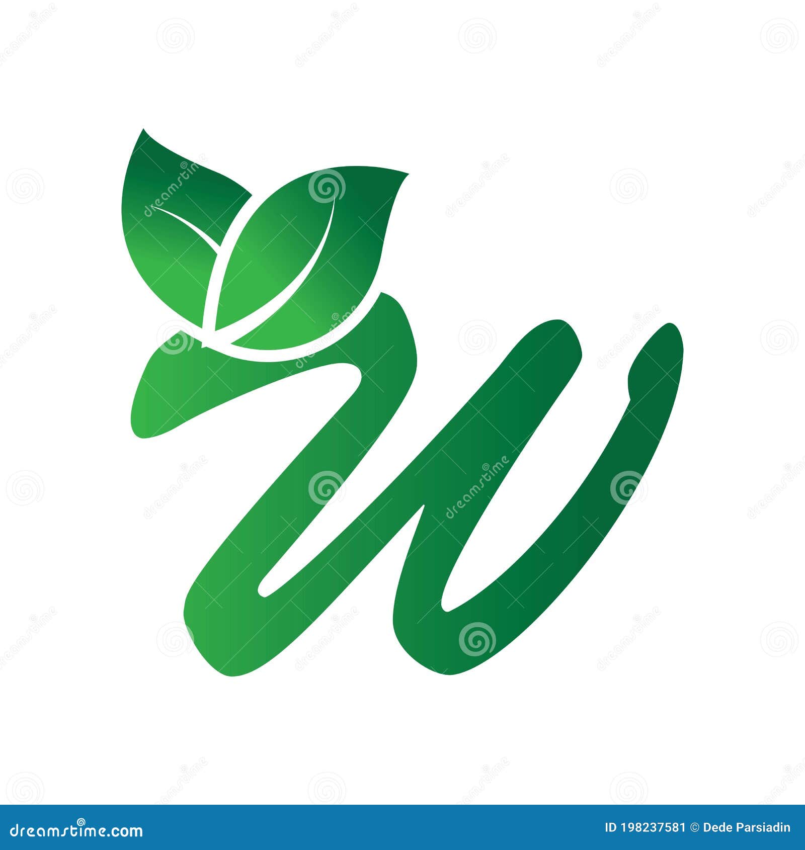 Letter W Leaf Logo Design Vector Template Stock Vector - Illustration ...