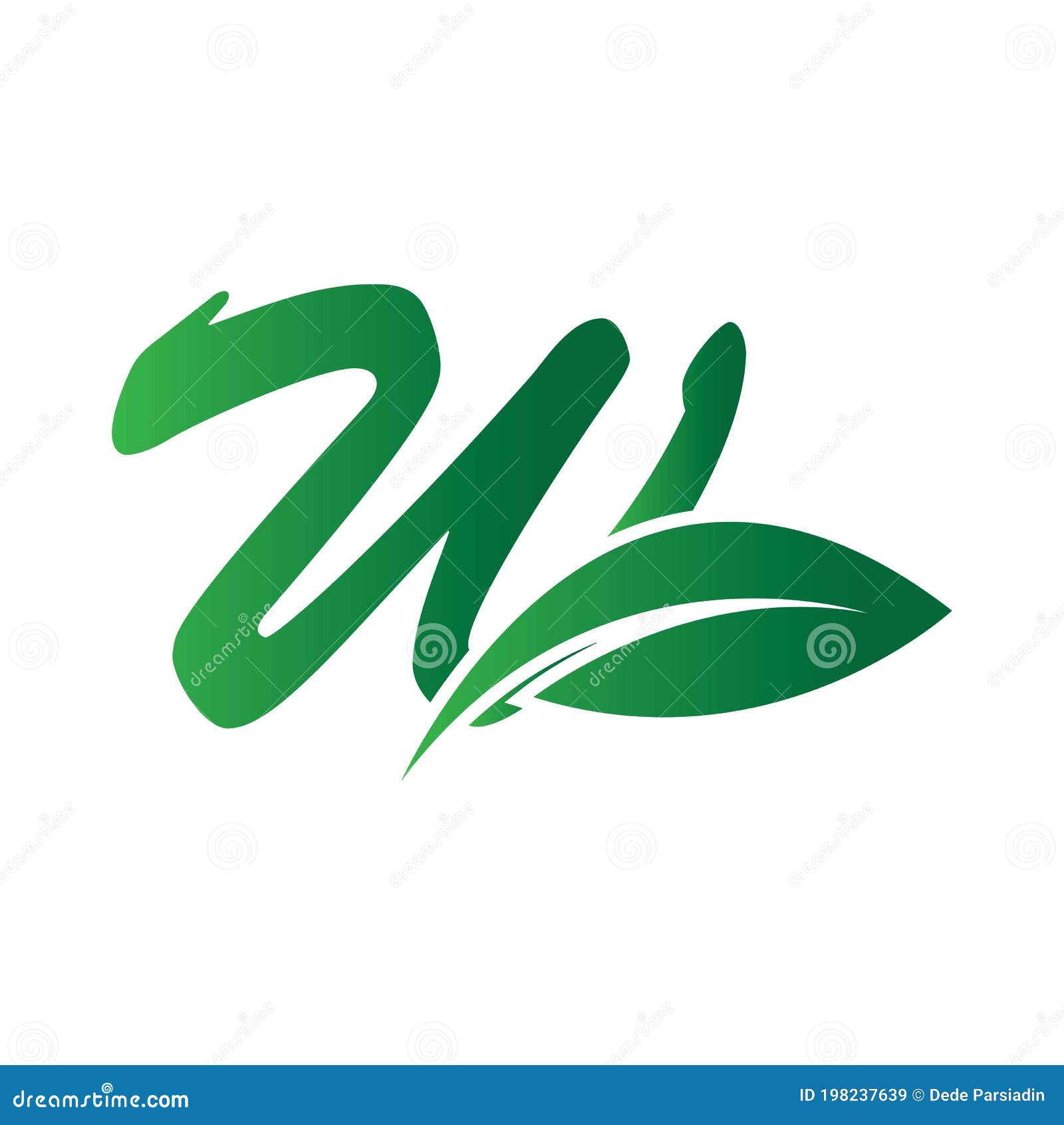 Letter W Leaf Logo Design Vector Template Stock Vector - Illustration ...