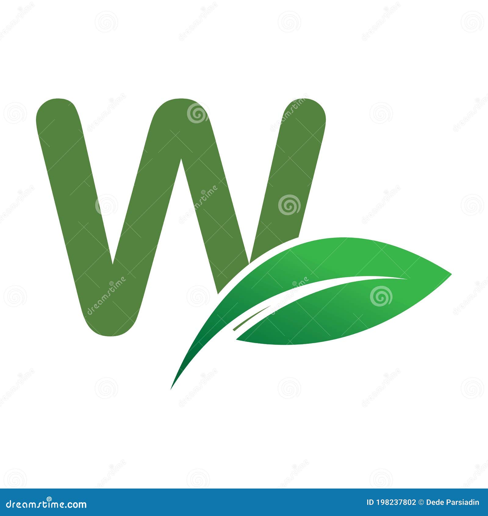 Letter W Leaf Logo Design Vector Template Stock Vector - Illustration ...