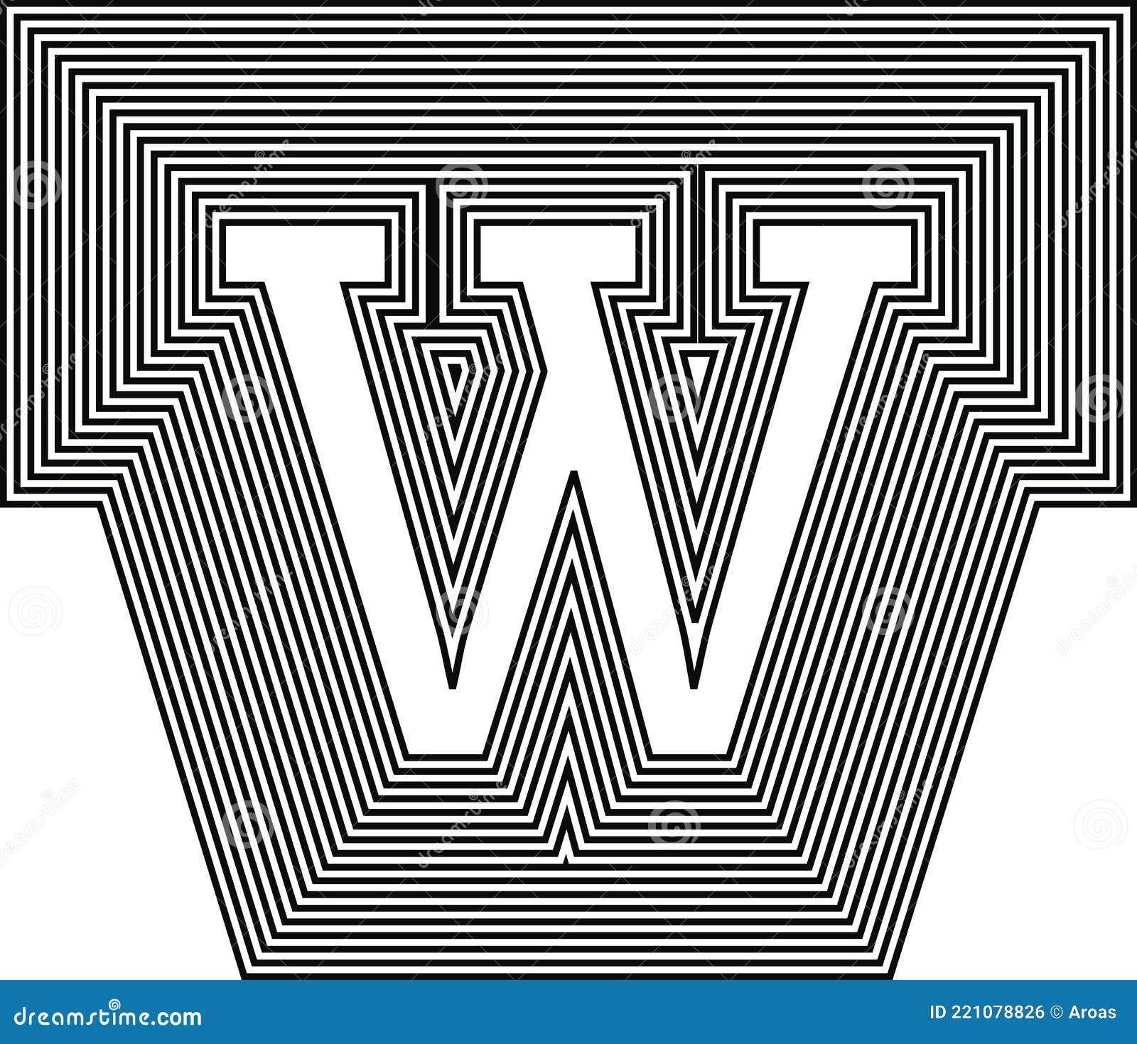 Letter W Line Logo Icon Design Stock Vector - Illustration of letters ...