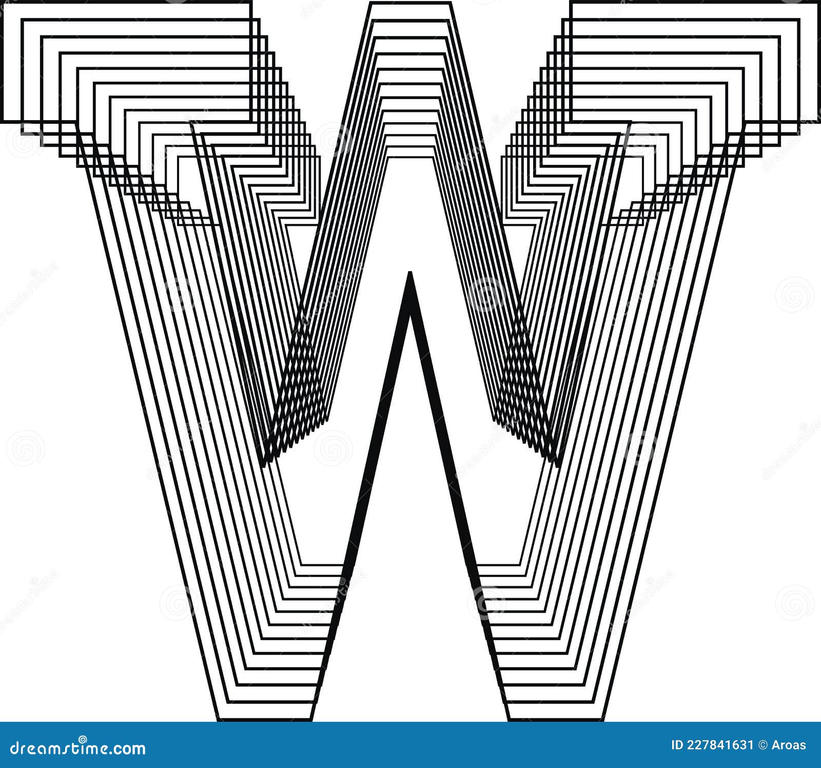 Letter W Line Logo Icon Design Stock Vector - Illustration of template ...