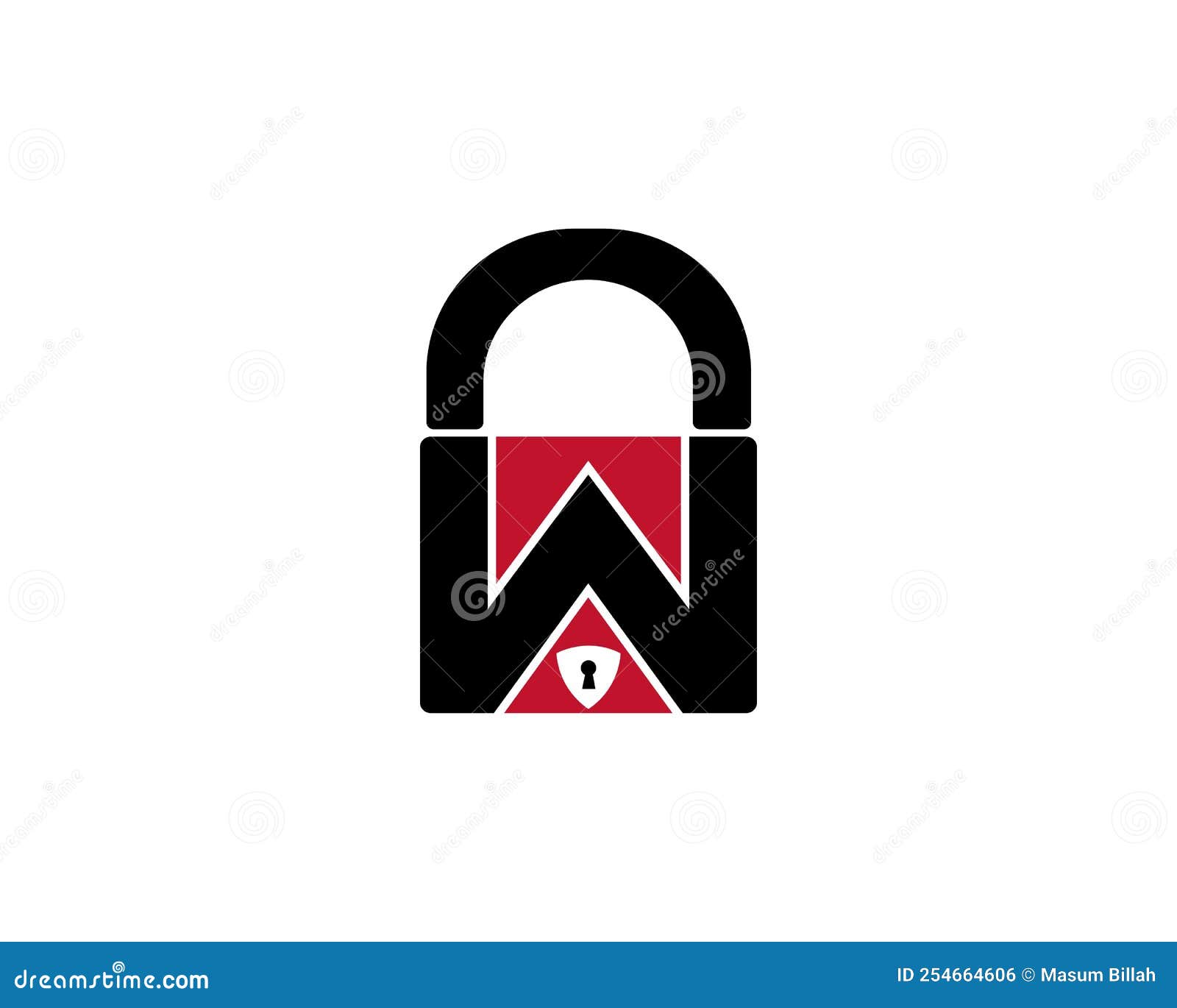 Letter W Lock and Security Logo Design Concept. Stock Vector ...