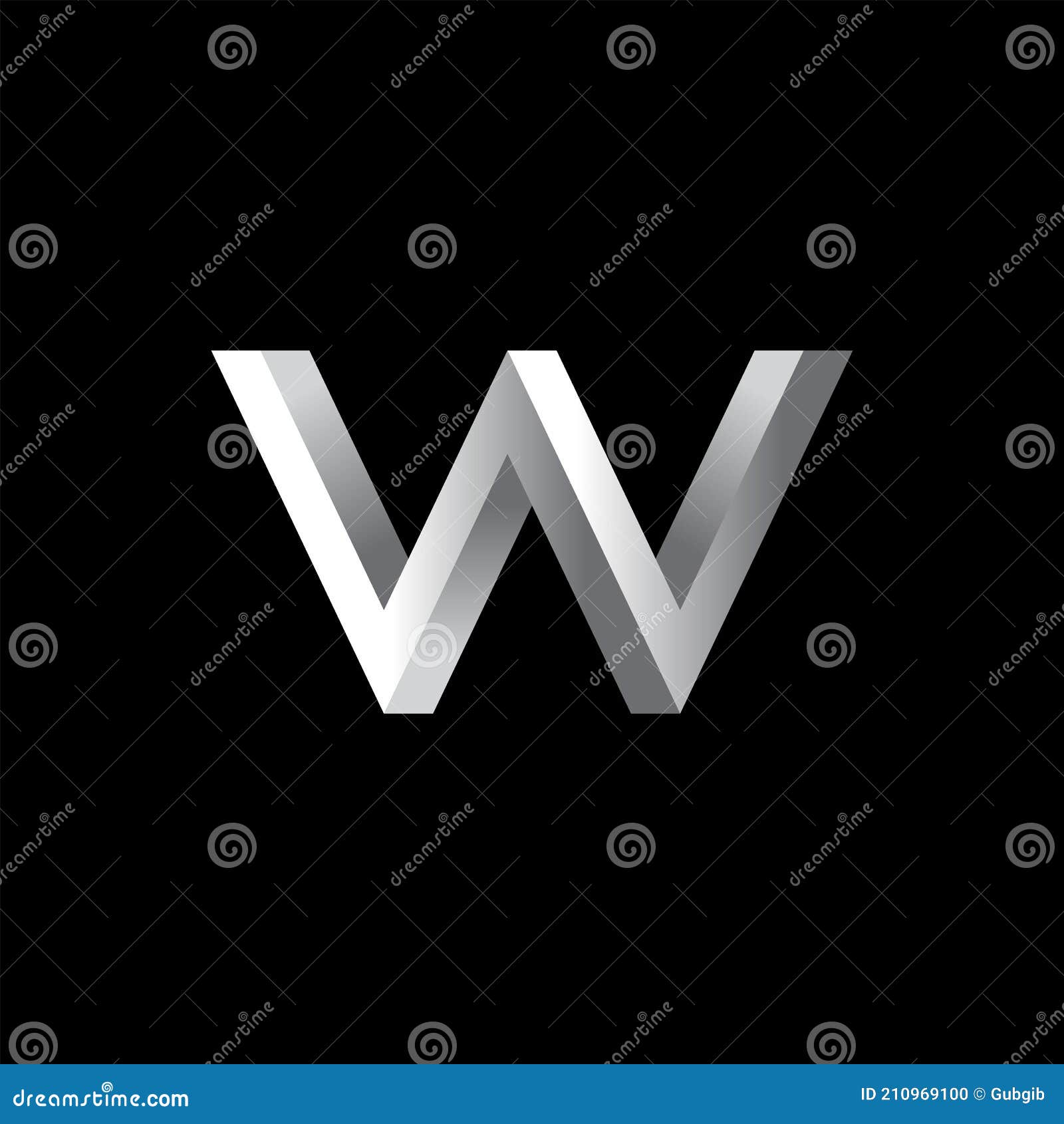 Letter W Logo with 3d Isometric Effect Stock Vector - Illustration of ...