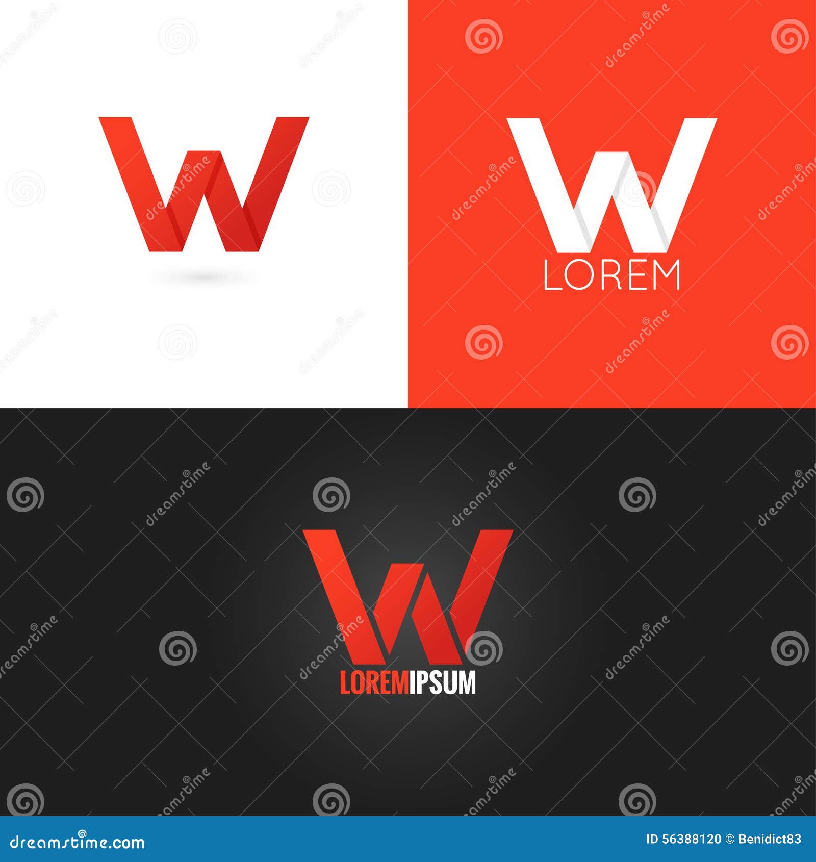 Letter W Logo Design Icon Set Background Stock Vector - Illustration of ...