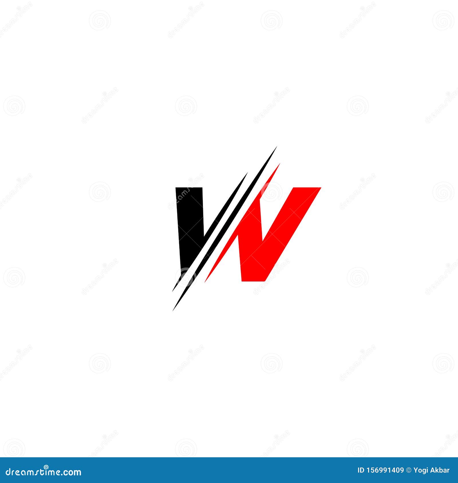 Letter W Logo Graphic Elegant and Unique Sliced Design Template Vector ...