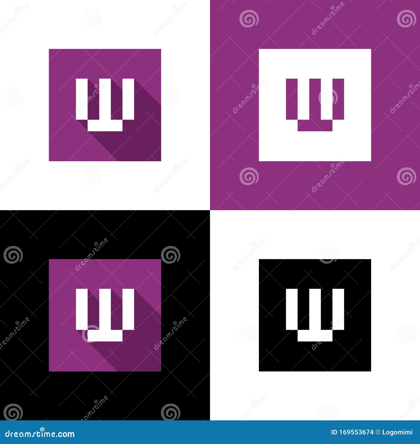 Letter W Logo Icon Design, Pixel Art Illustration - Vector Vektor ...