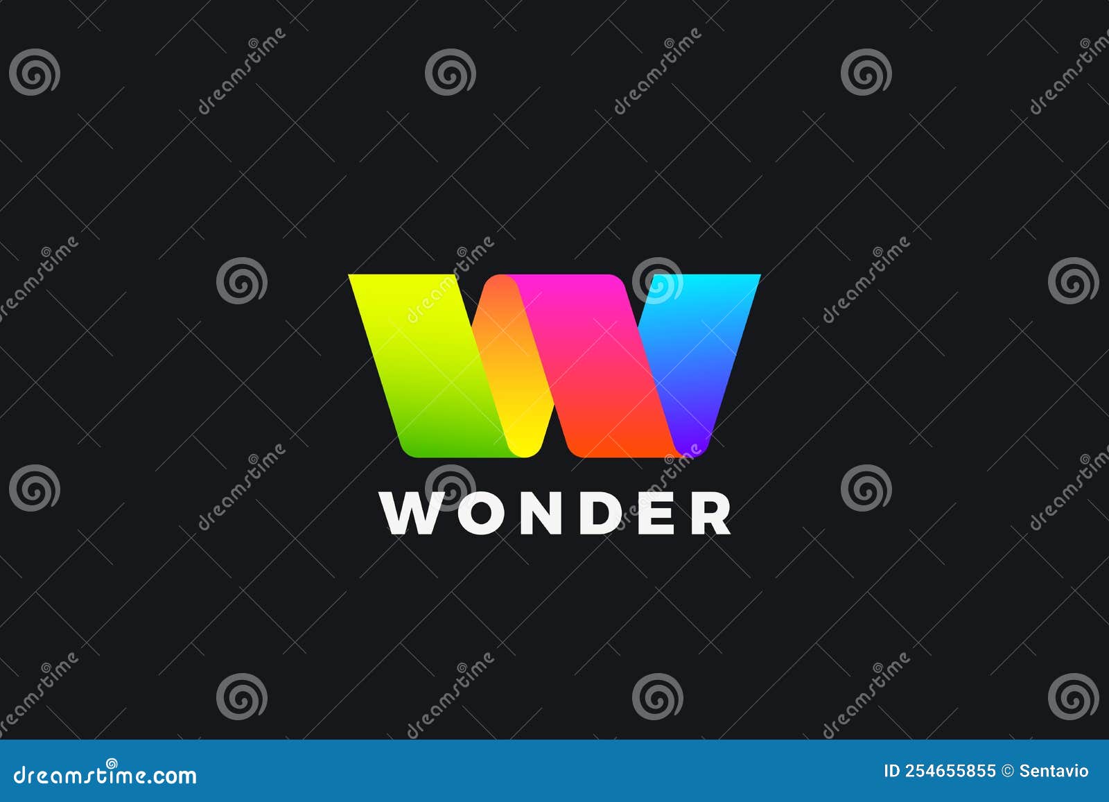 Letter W Logo Ribbon Design Vector Template. Monogram Logotype Concept ...