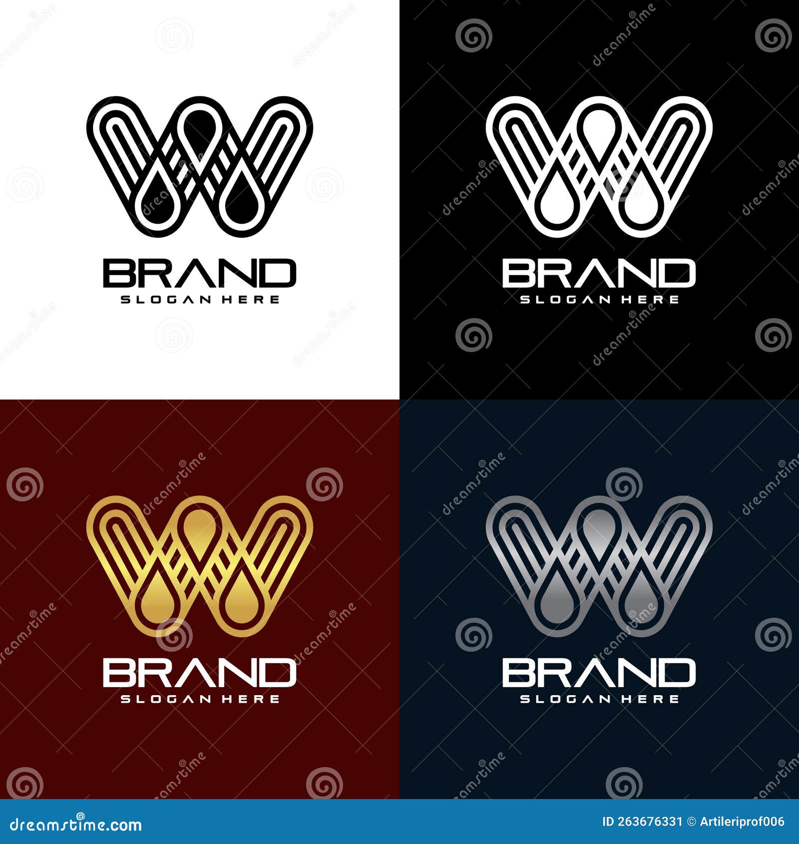 Letter W Monogram Logo Icon Vector Design Template Ideas Stock Vector ...