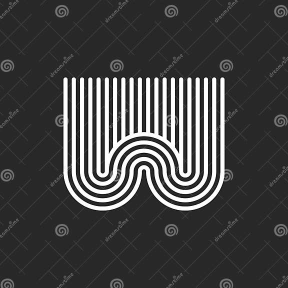 Letter W Monogram Logo Rounded Ribbons Shape Design, Smooth Parallel ...