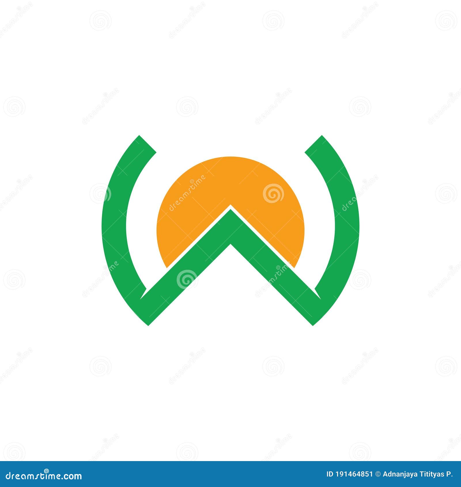 Letter W Mountain Sun Design Logo Vector Stock Vector - Illustration of ...