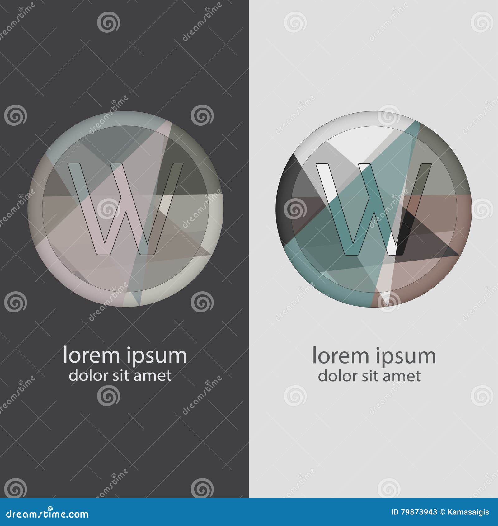 Letter W with Multiple Color Combinations Stock Vector - Illustration ...