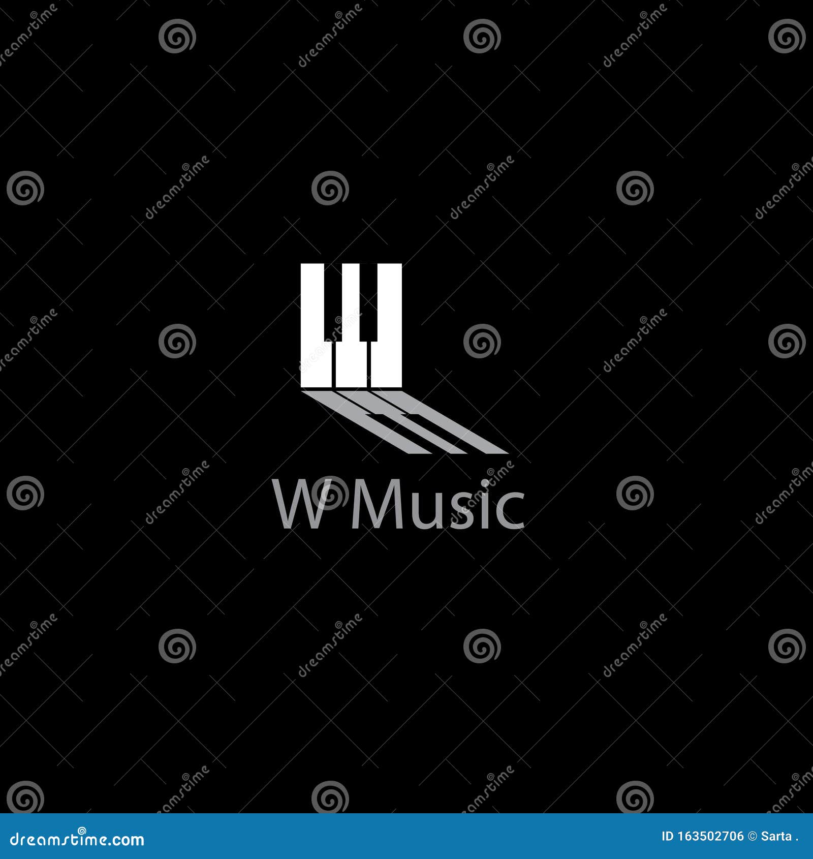 Letter W Music Piano with Shadow Illustration Stock Illustration ...