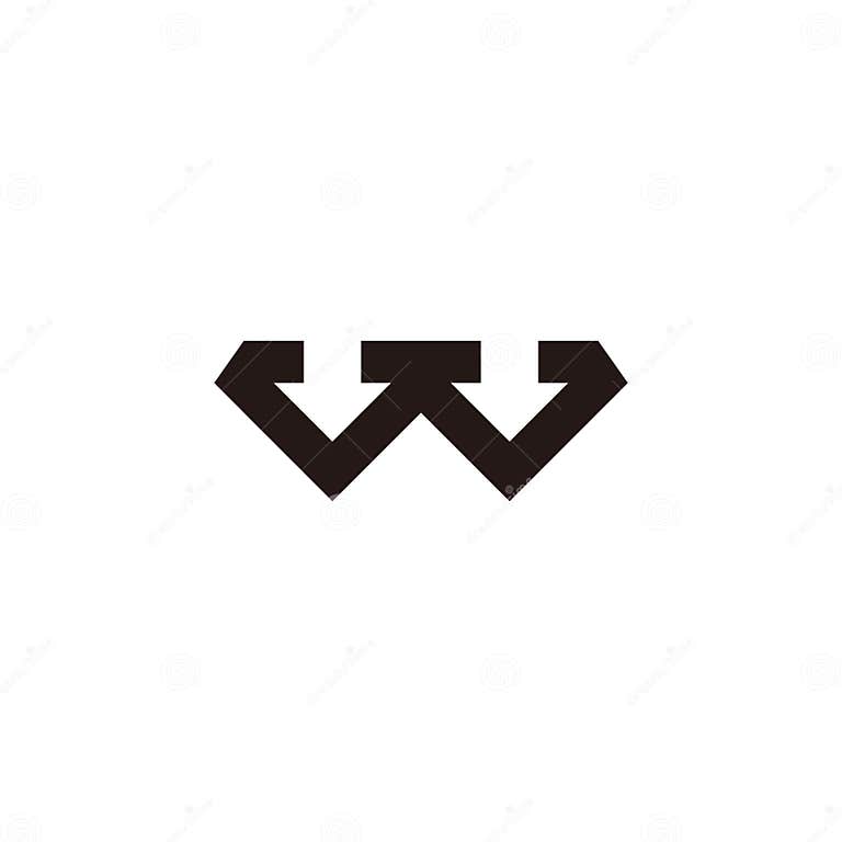 Letter W Negative Space Location Arrow Logo Vector Stock Vector ...