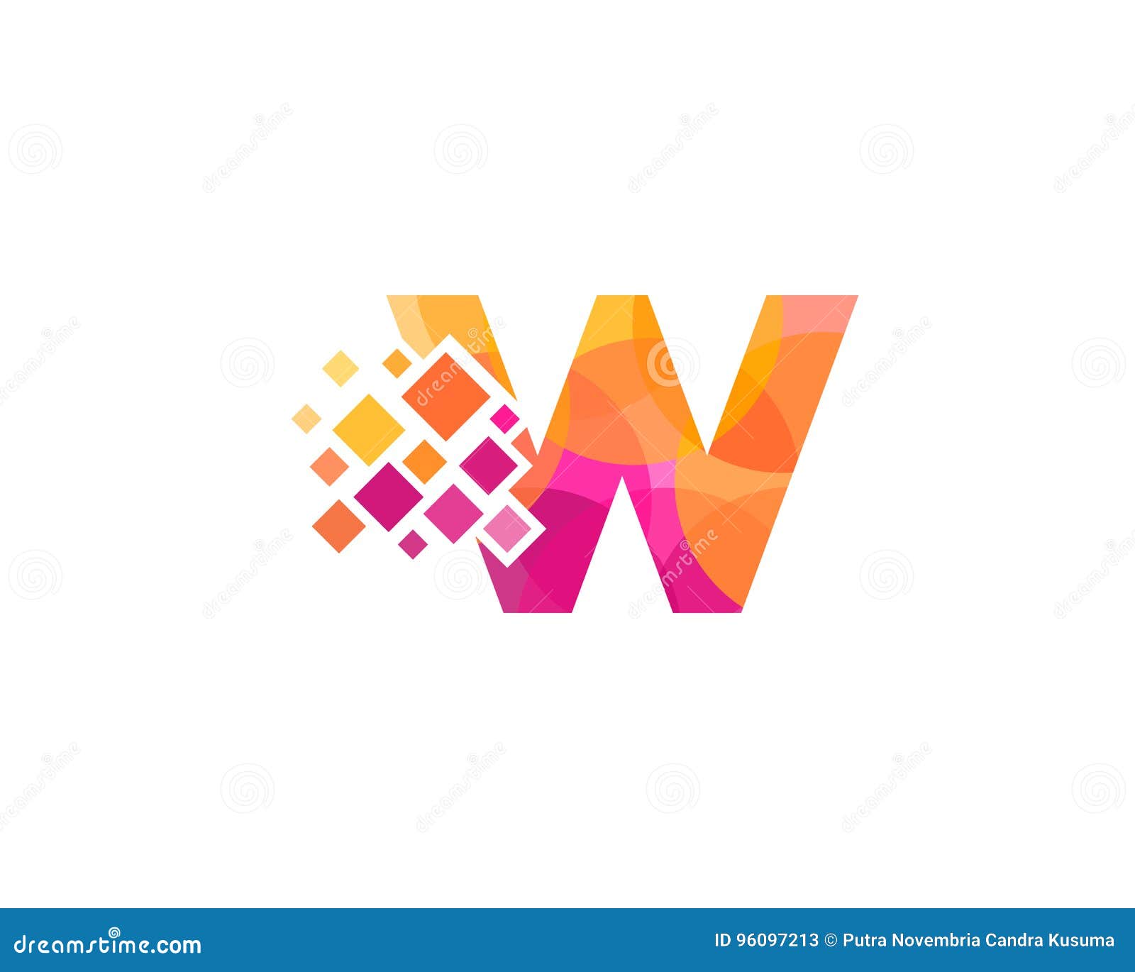 Letter W Pixel Icon Logo Design Element Stock Vector - Illustration of ...