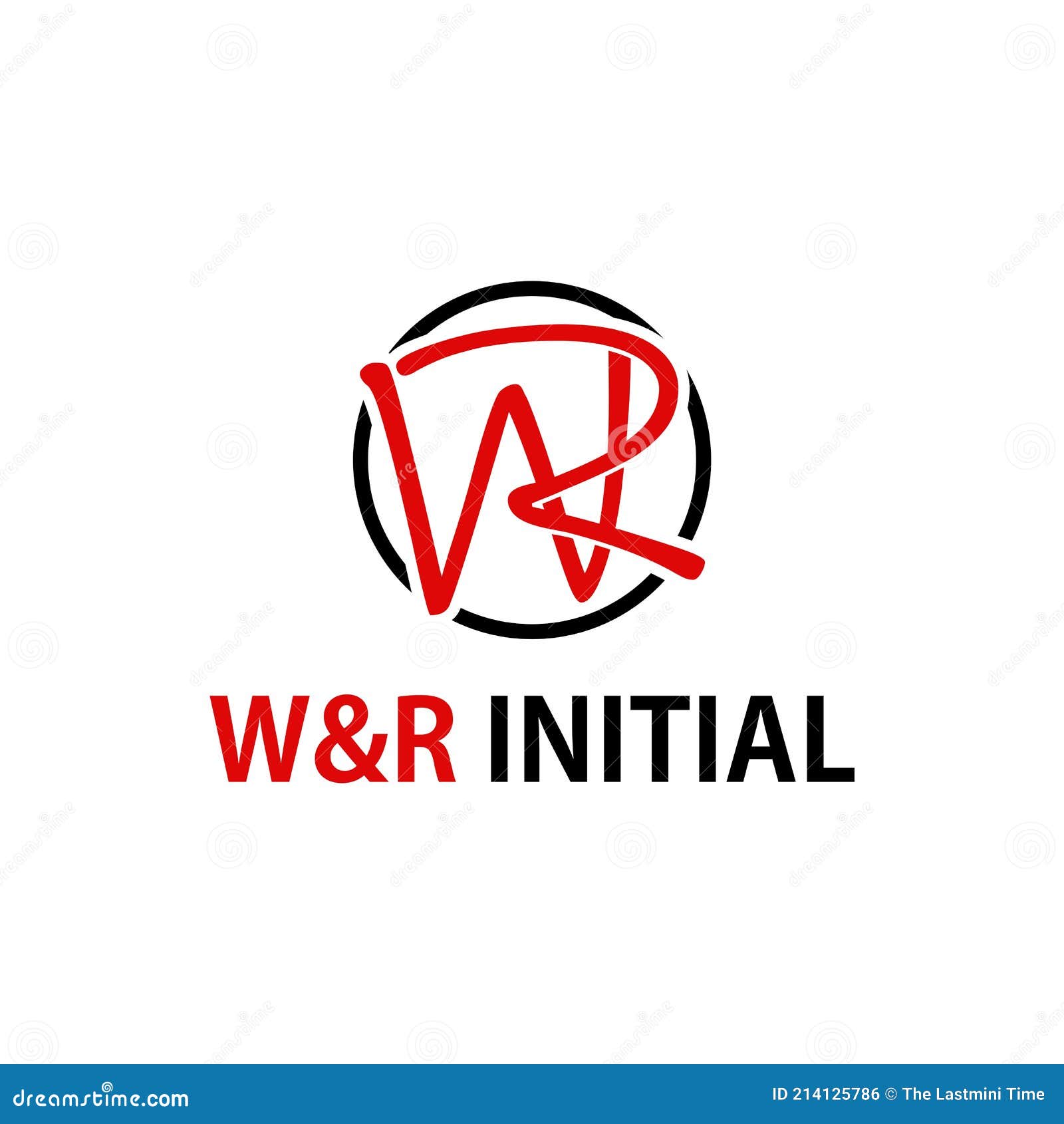 Letter W R logo design stock vector. Illustration of icon - 214125786