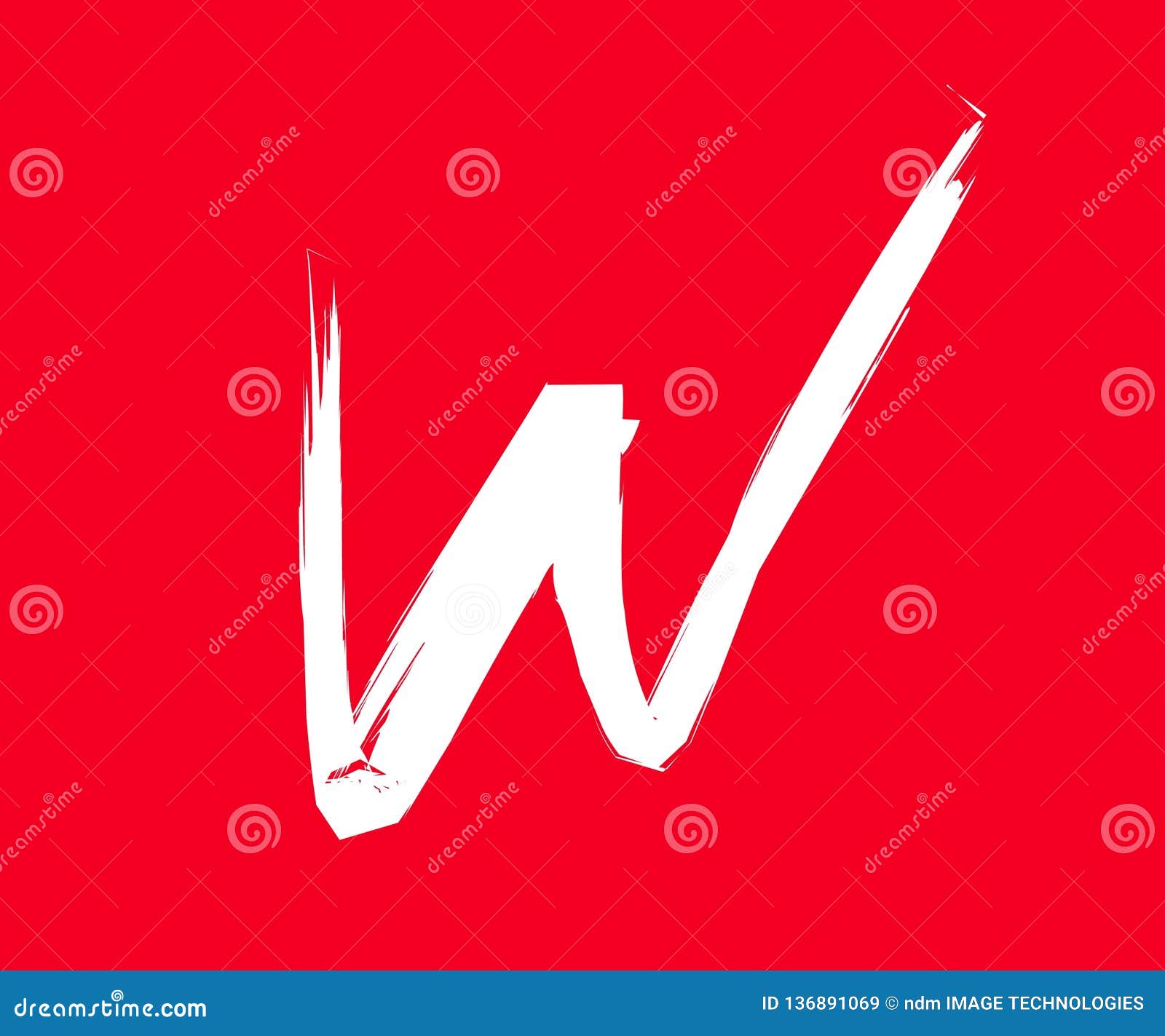 Letter W White in Red Background Stock Illustration - Illustration of ...