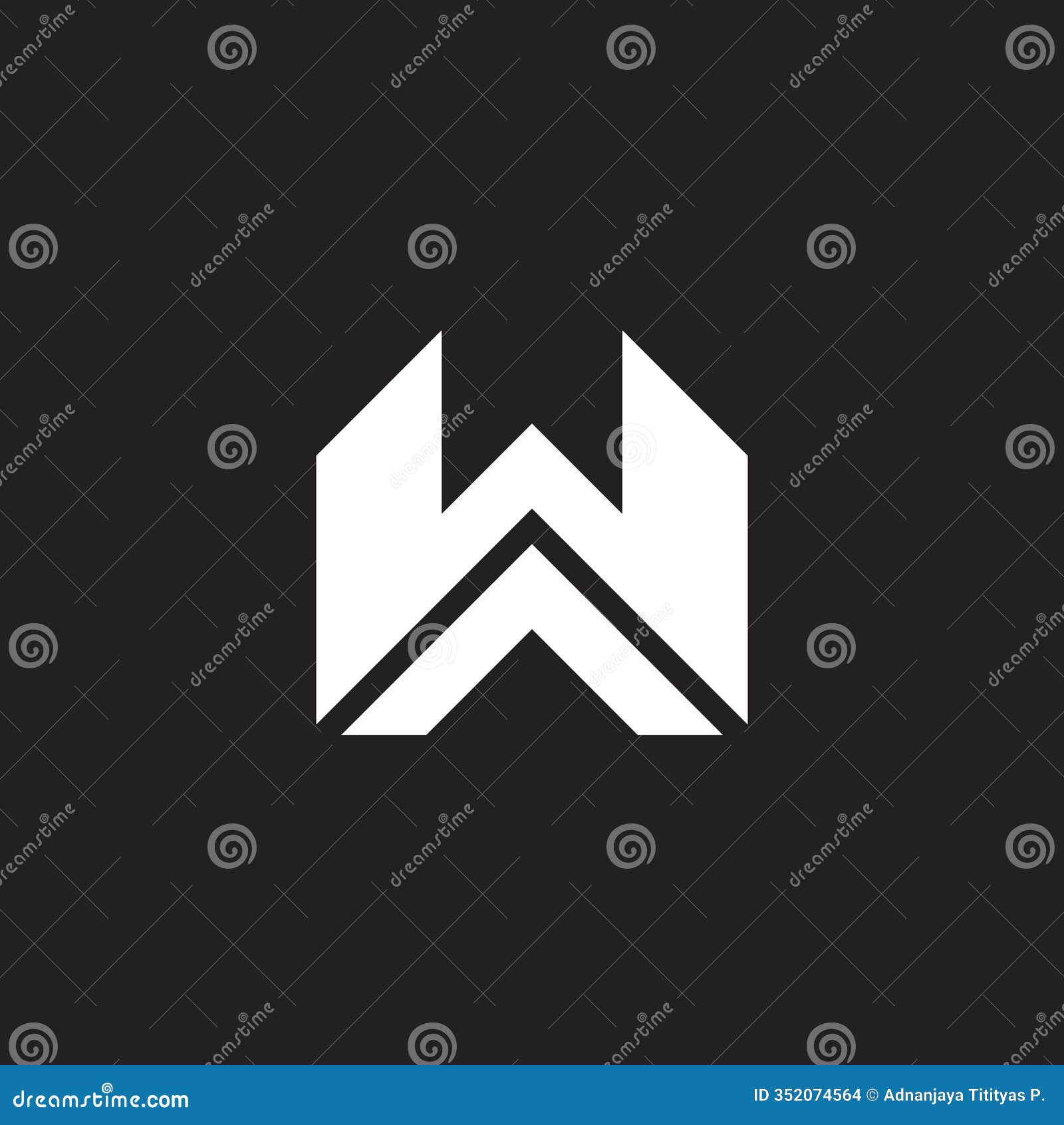 Letter W Roof Bold Geometric Home Logo Vector Stock Vector ...