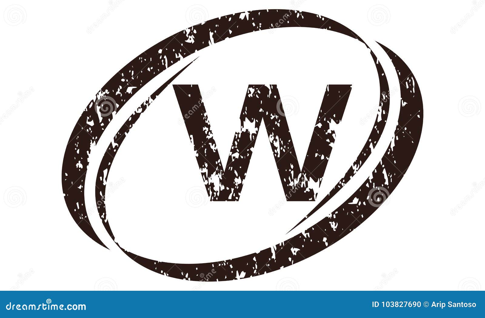 Letter W Rough Logo stock vector. Illustration of posted - 103827690