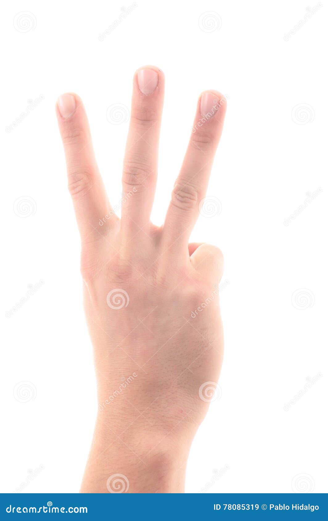 Letter W in Sign Language, on a White Background Stock Image - Image of ...