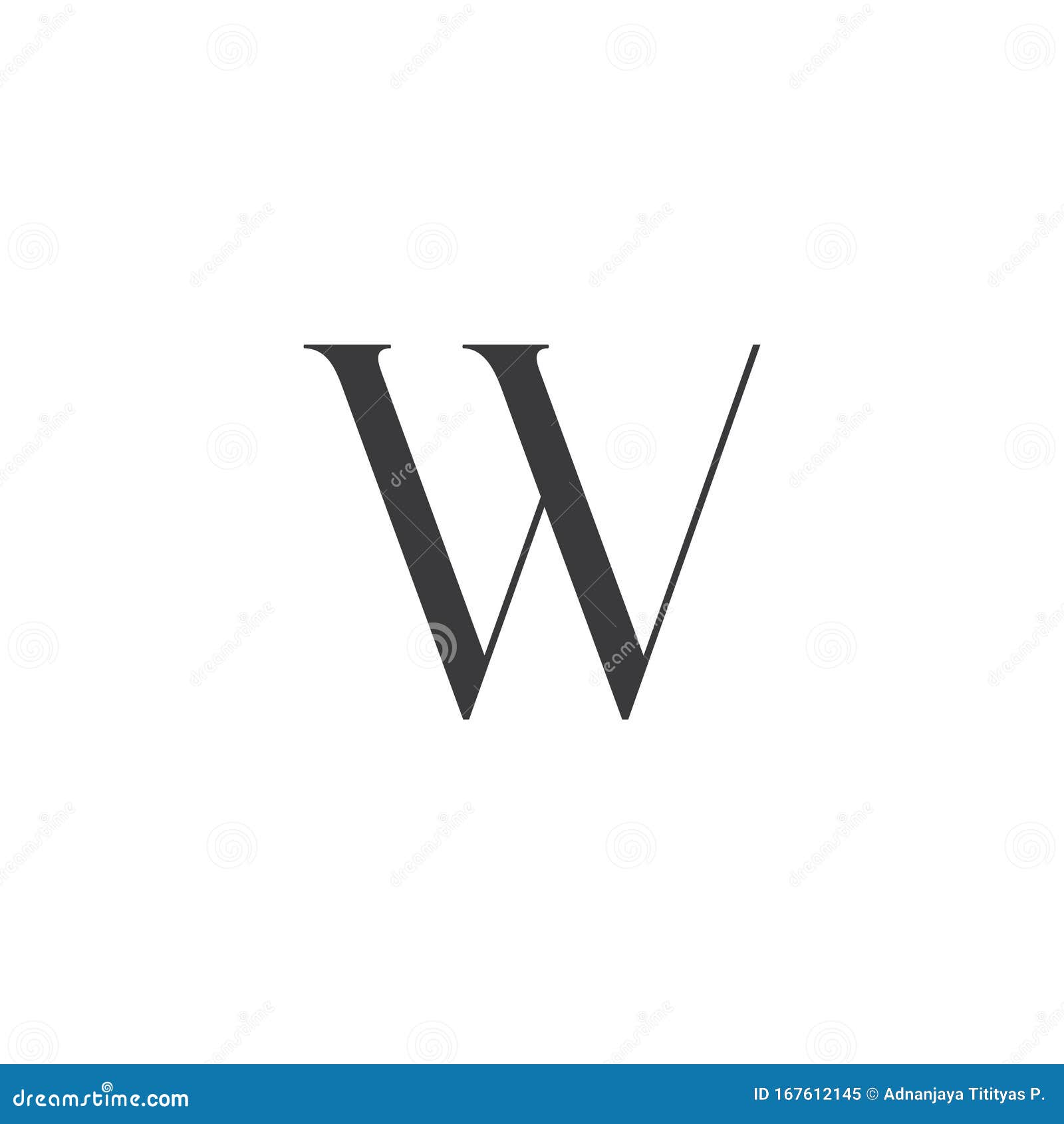 Letter W Simple Abstract Elegant Design Vector Stock Vector ...