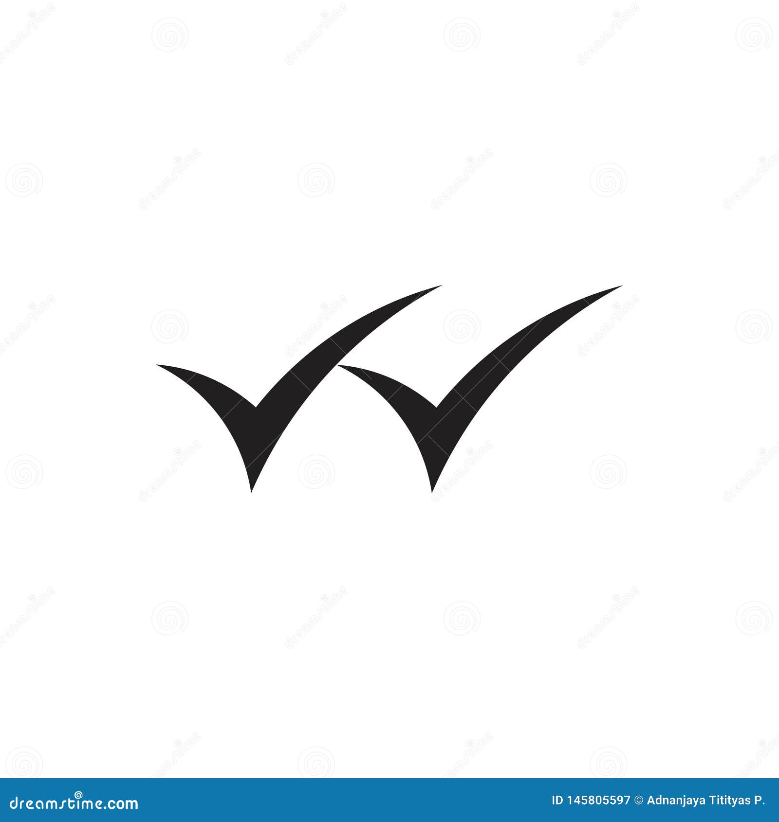 Letter W Simple Check Mark Logo Vector Stock Vector - Illustration of ...