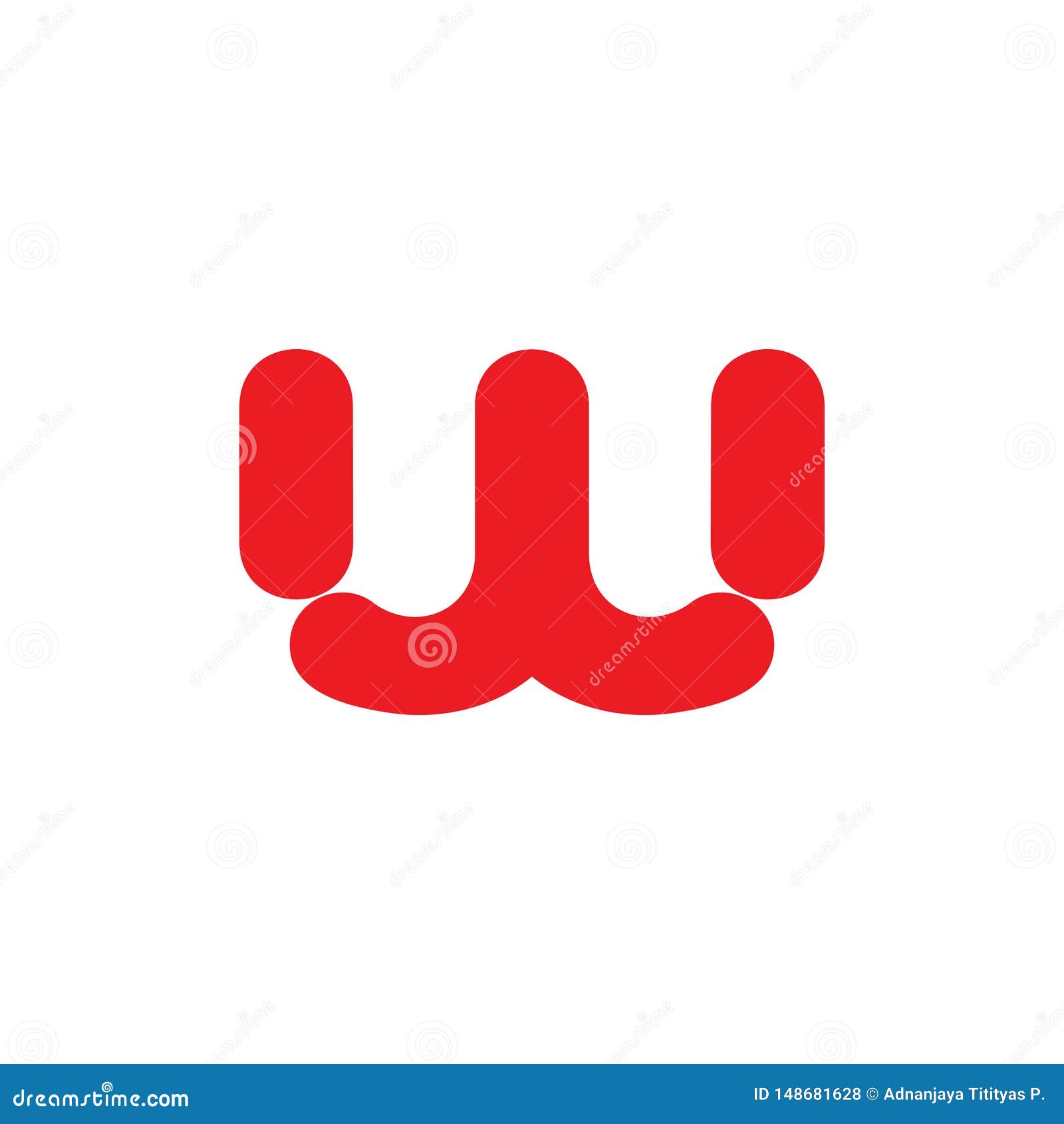 Letter W Simple Curves Geometric Logo Vector Stock Vector ...