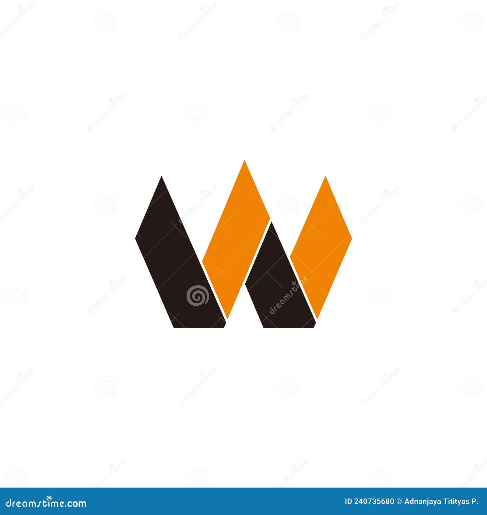 Letter W Simple 3d Flat Ribbon Geometric Colorful Logo Vector Stock ...