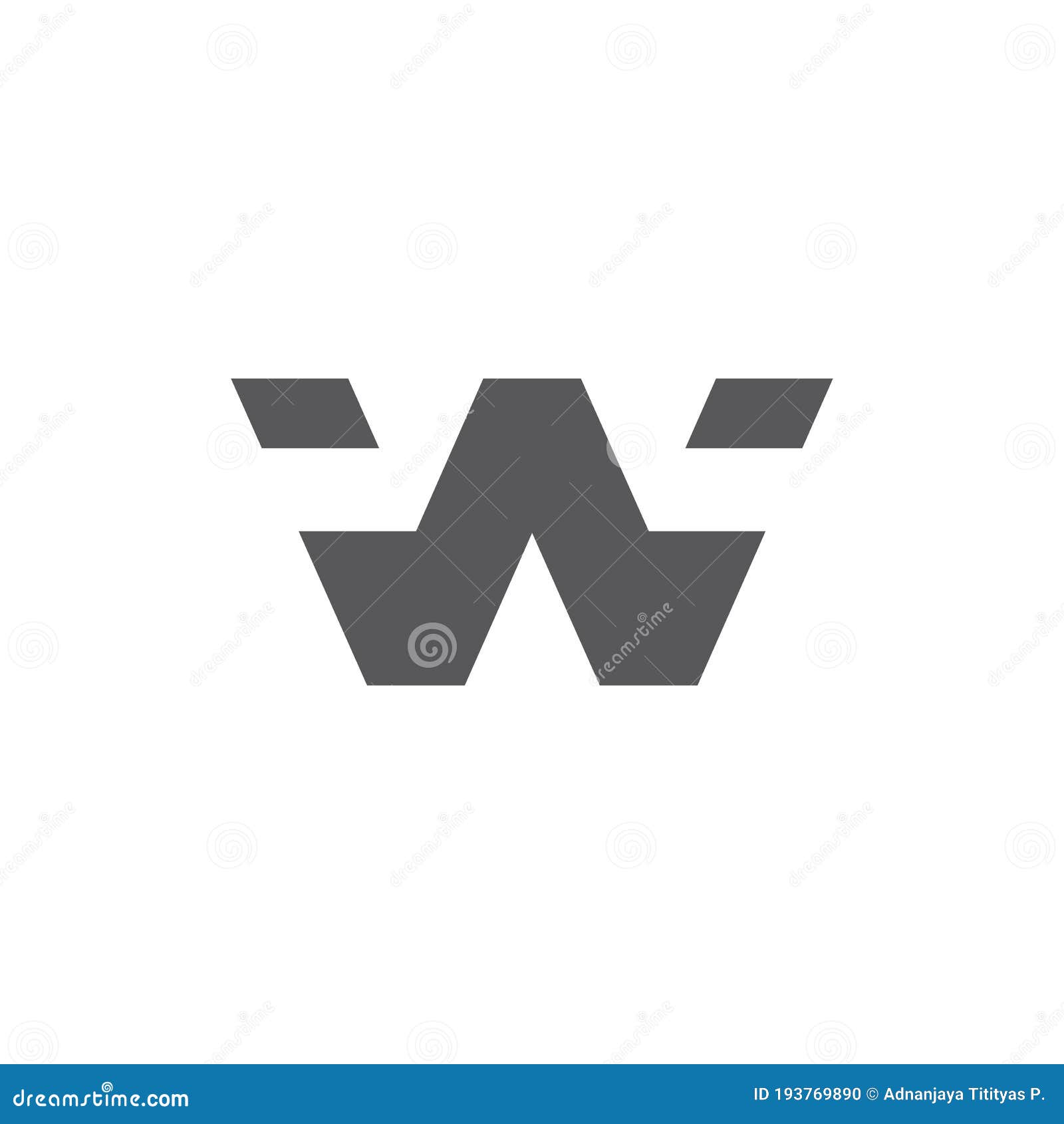 Letter W Simple Geometric Logo Vector Stock Vector - Illustration of ...