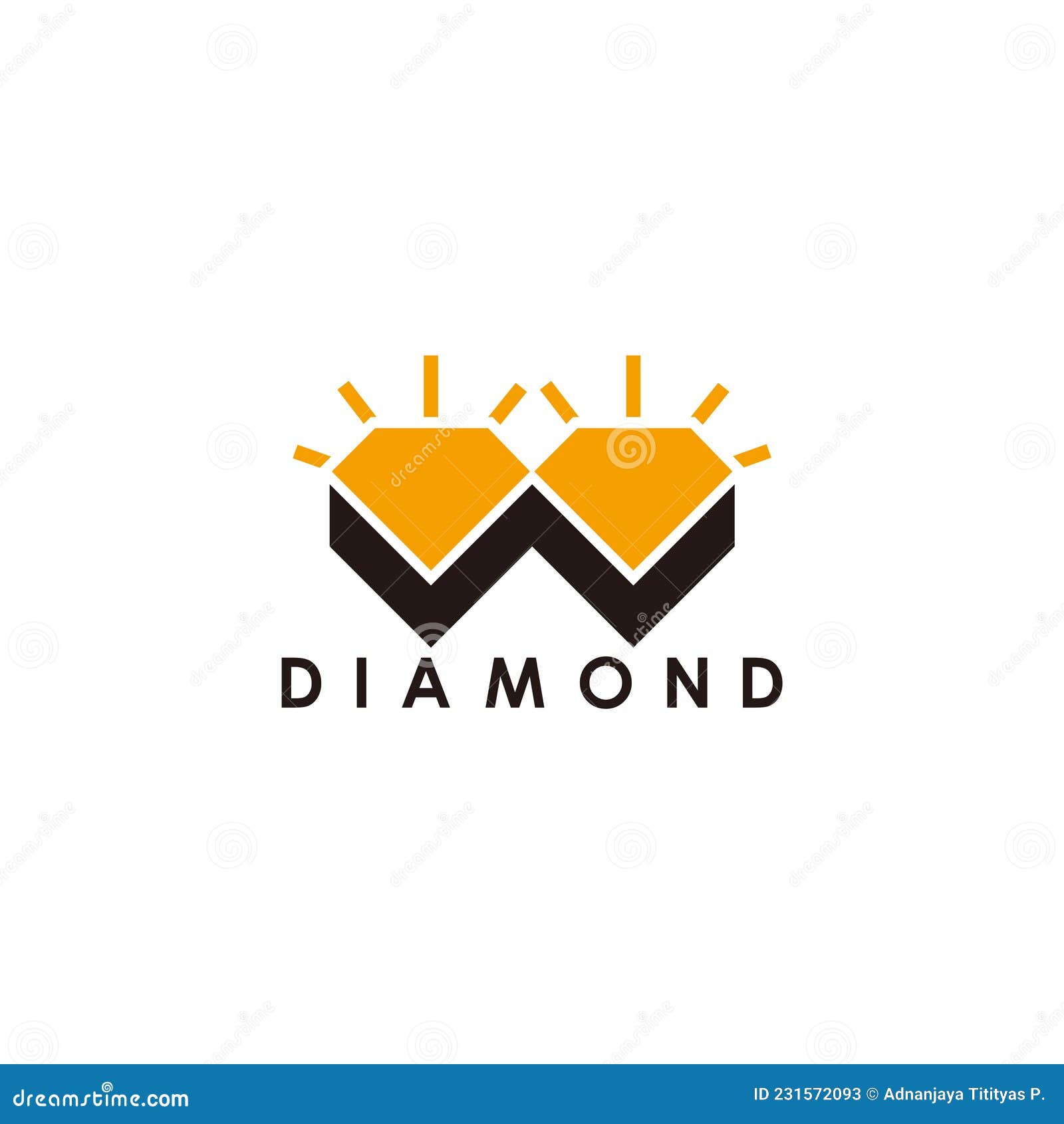 Letter W Simple Geometric Shine Diamond Logo Vector Stock Vector ...
