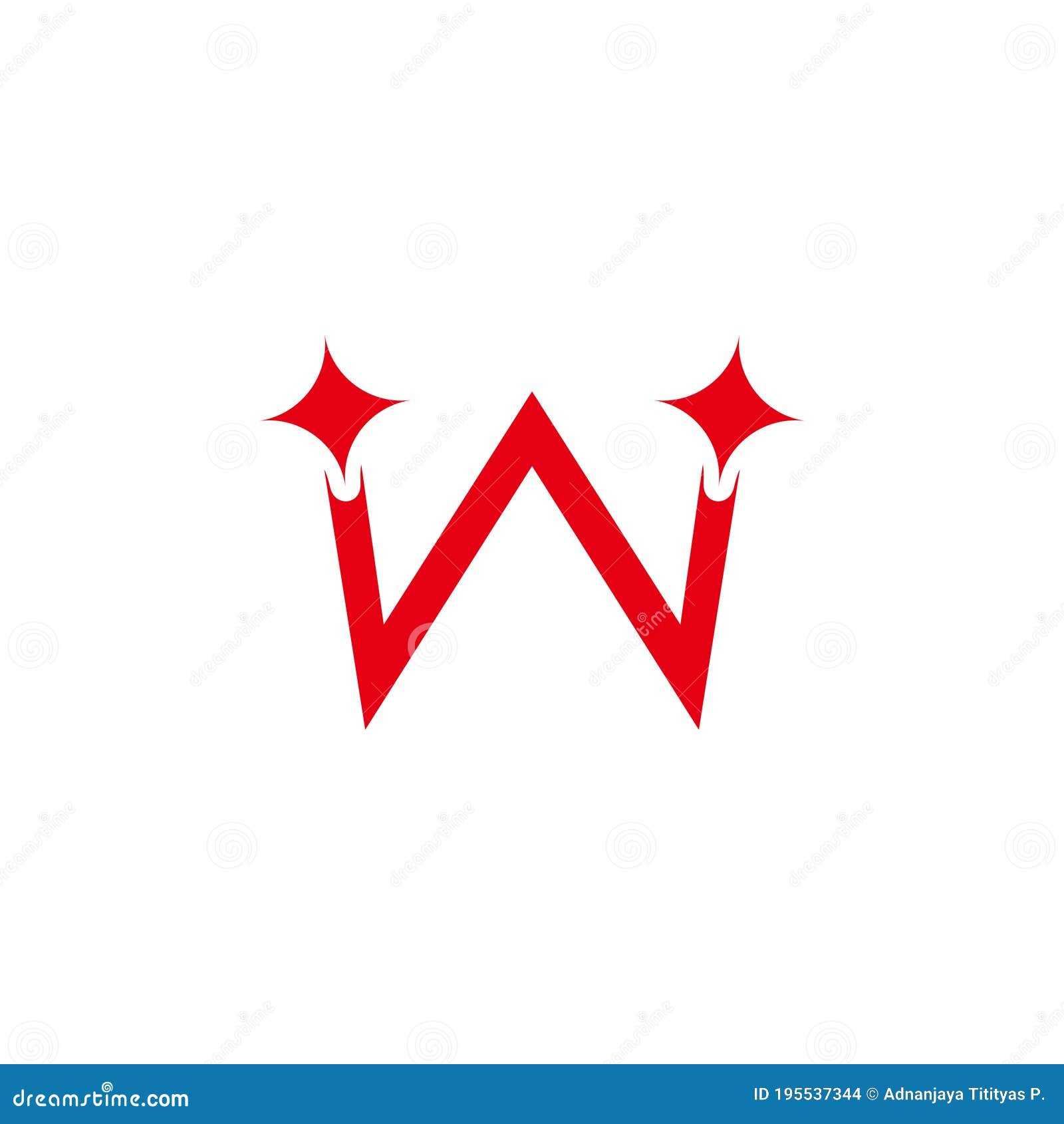 Letter W Simple Geometric Shine Stars Symbol Logo Vector Stock Vector ...