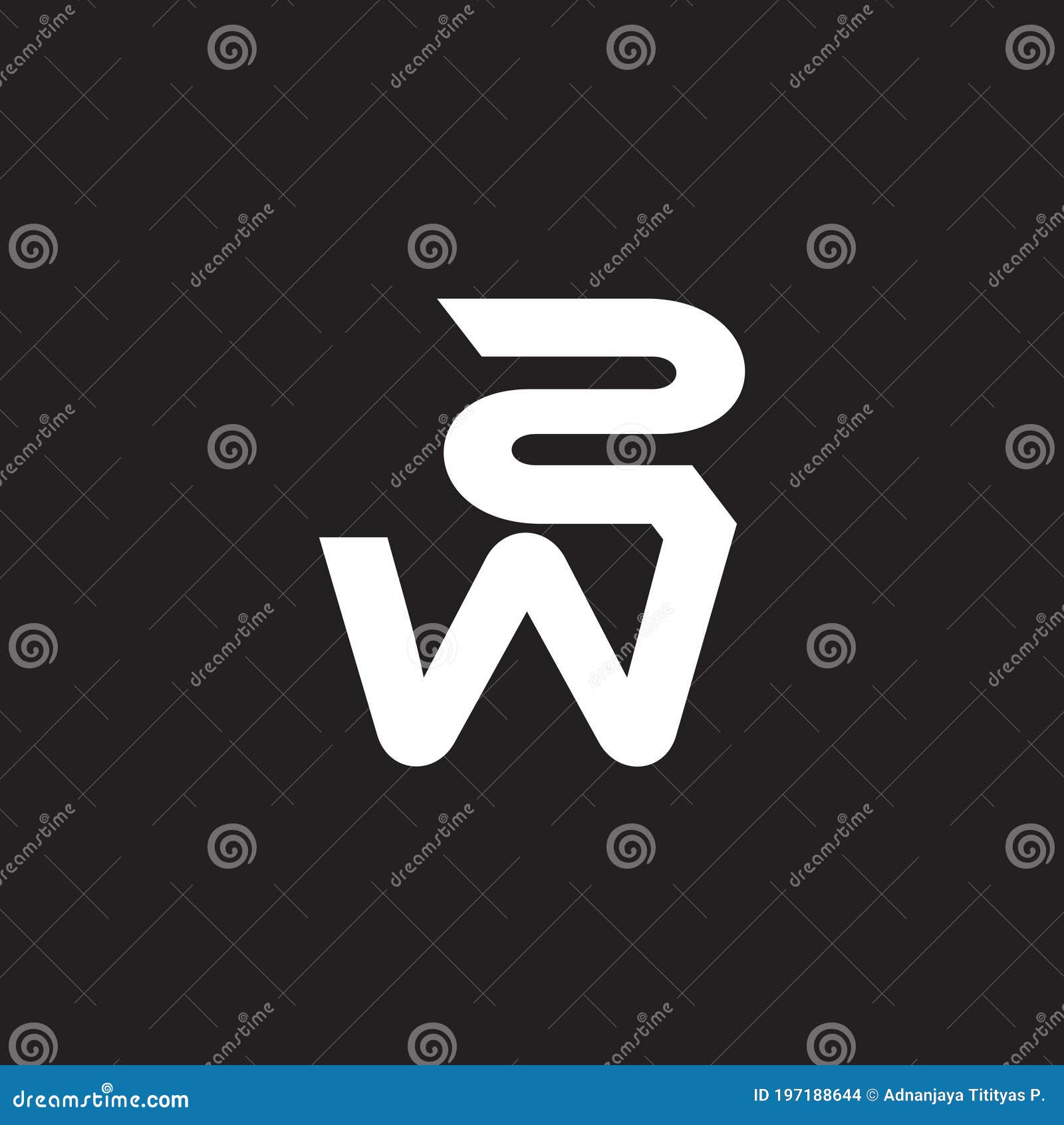Letter 2w Simple Linked Lines Art Logo Vector Stock Vector ...
