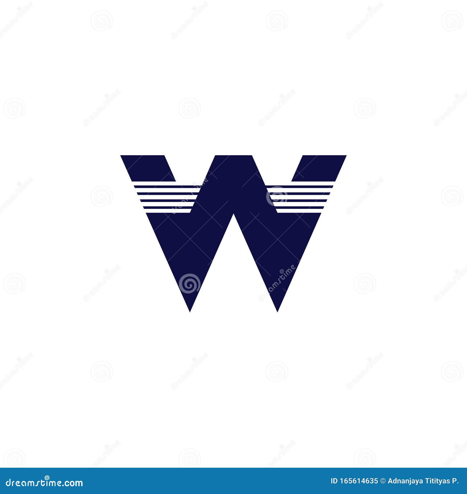 Letter W Simple Stripes Geometric Logo Vector Stock Vector ...