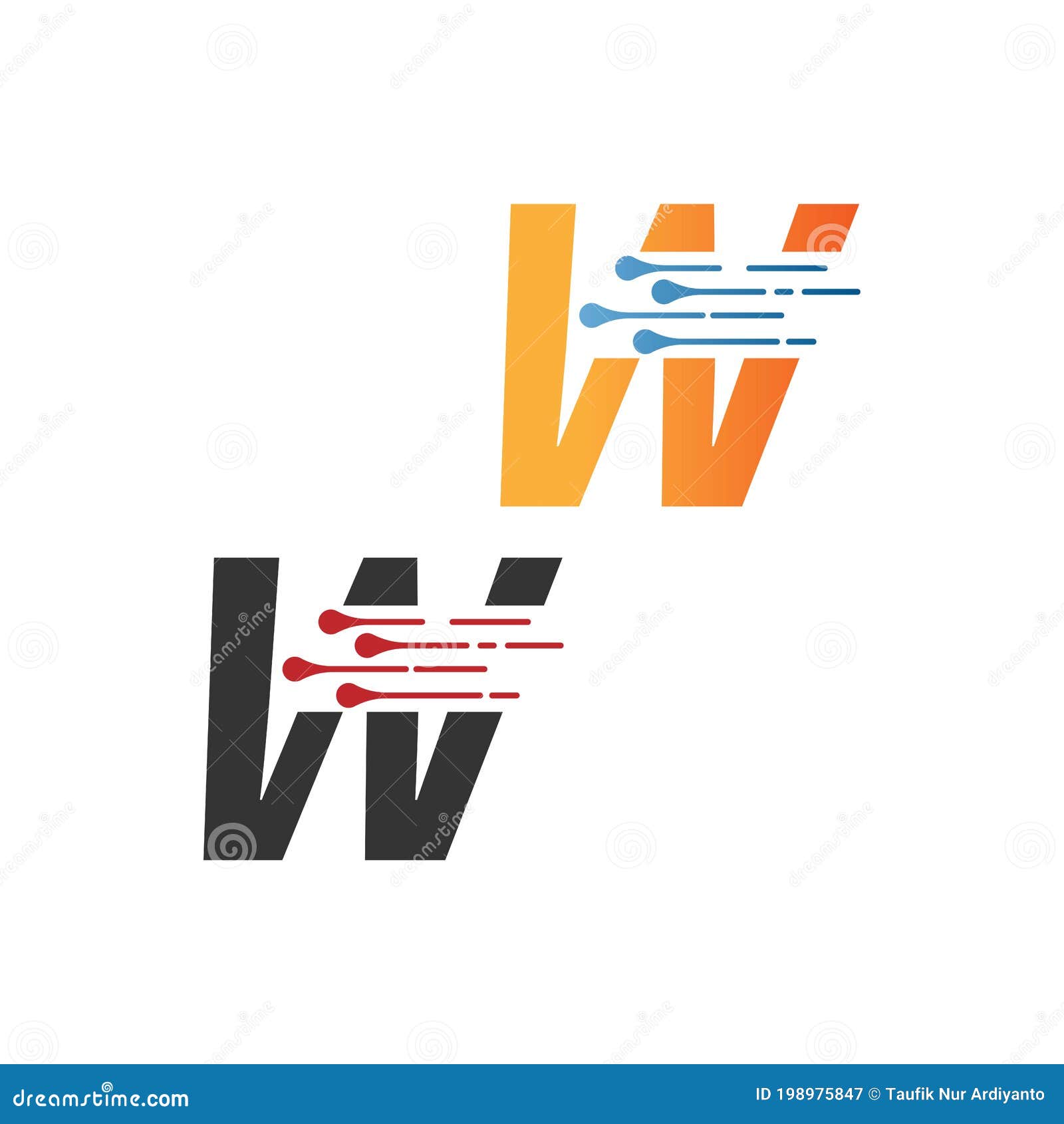 Letter W Simple Tech Logo with Circuit Lines Style Icon Stock Vector ...