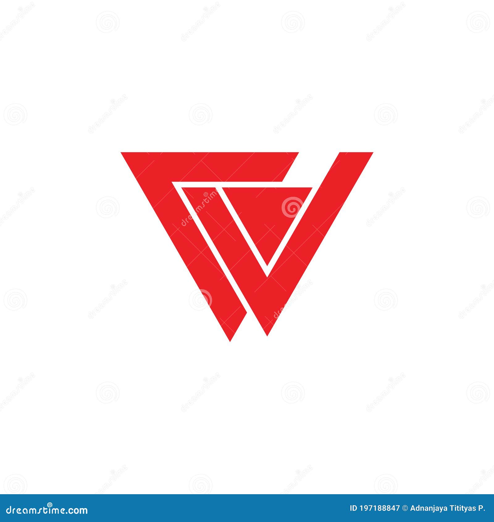 Letter W Triangle Arrow Geometric Logo Vector Stock Vector ...