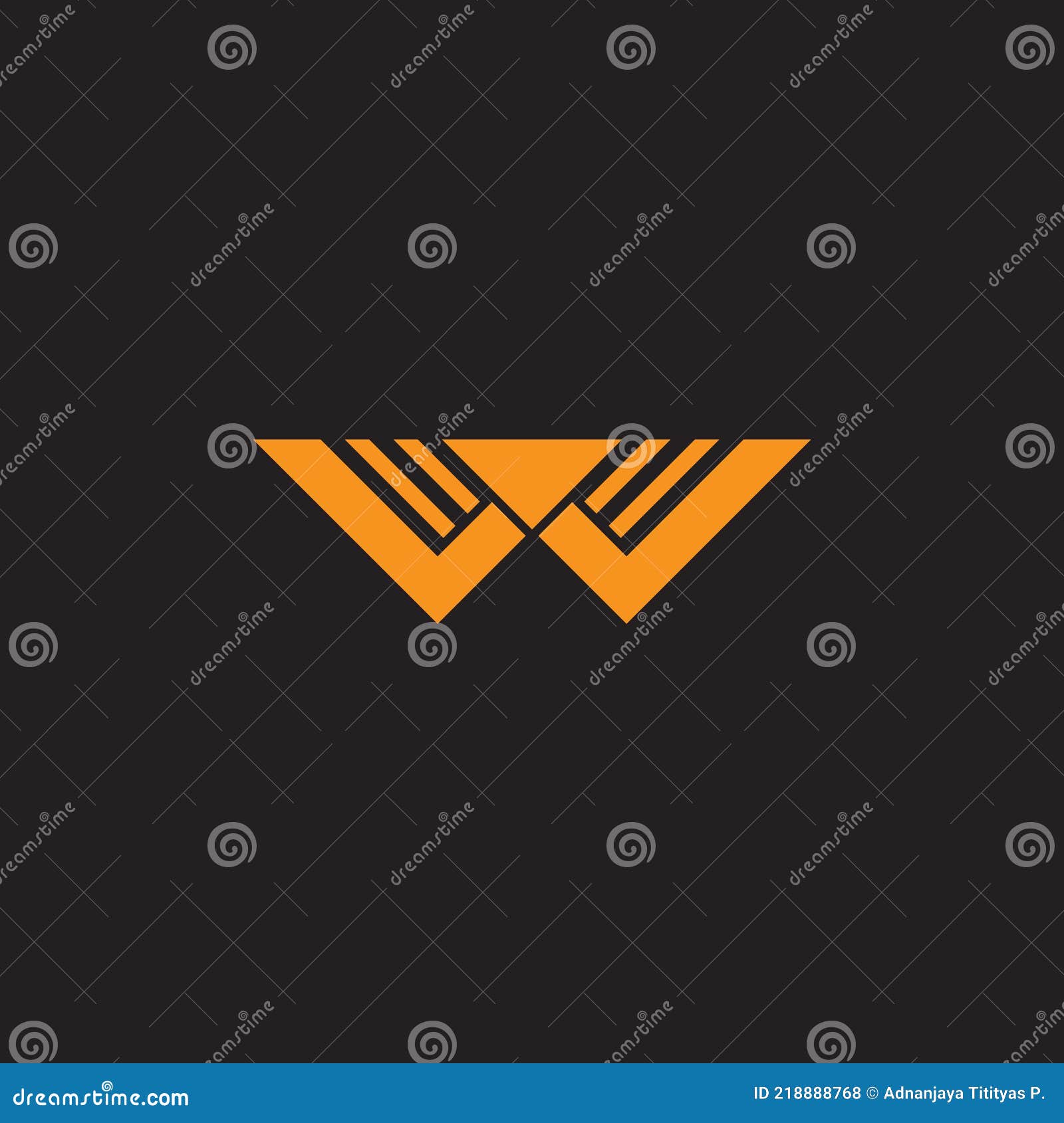 Letter W Triangle Flat Geometric Silhouette Logo Vector Stock Vector ...