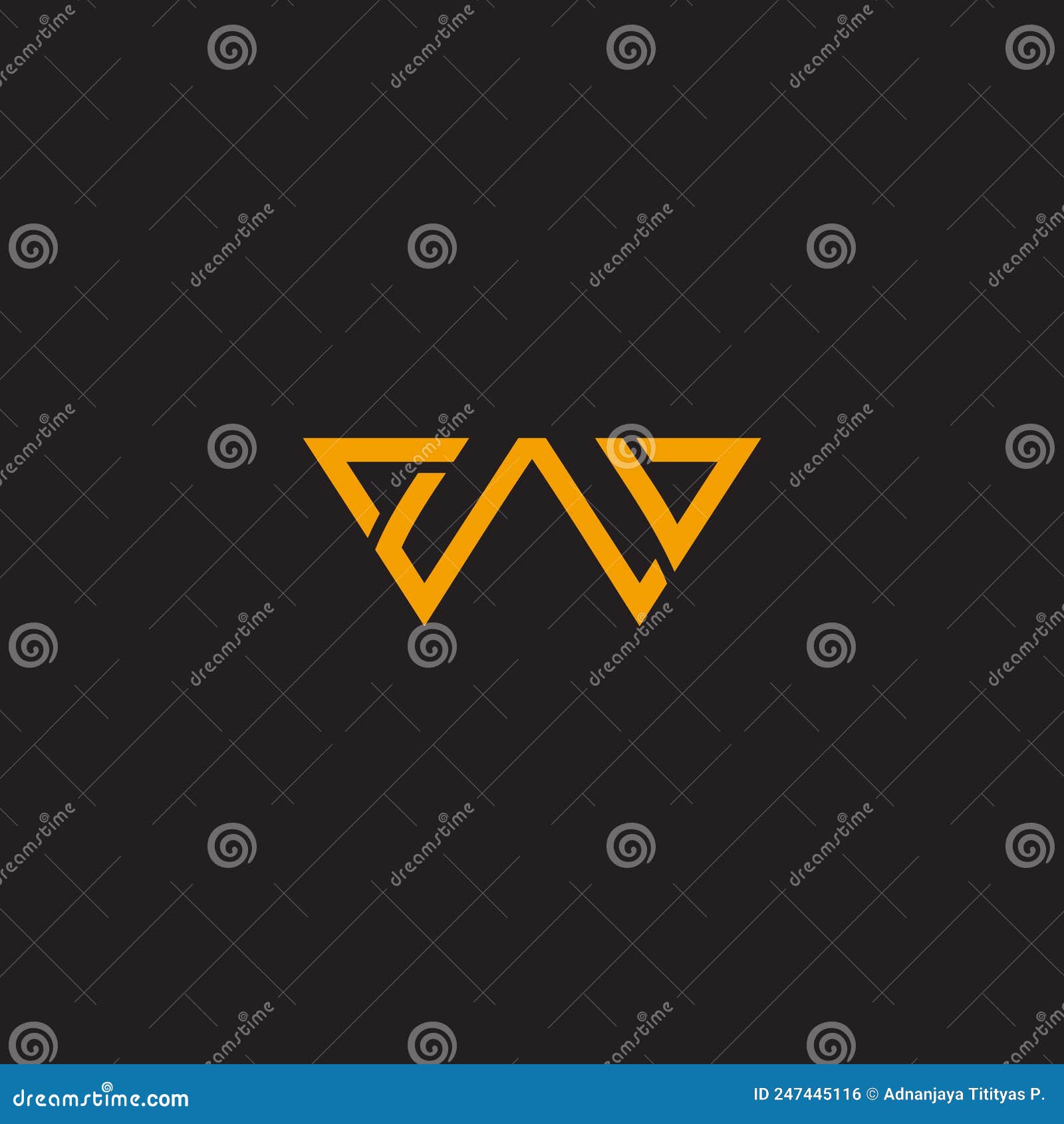 Letter W Triangles Line Simple Geometric Logo Vector Stock Vector ...